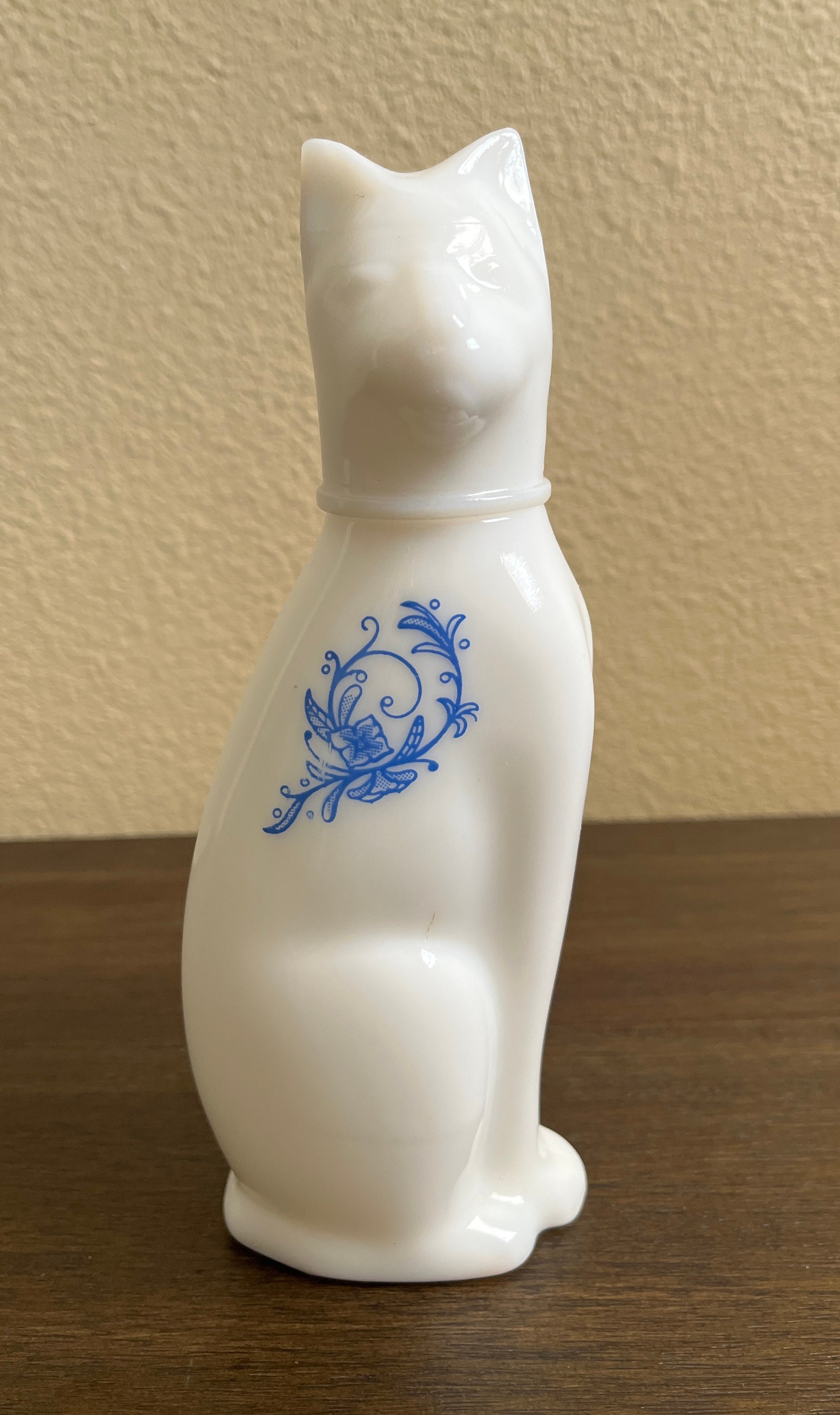 Vintage Avon Ming Cat White Glass Bottle - Etsy