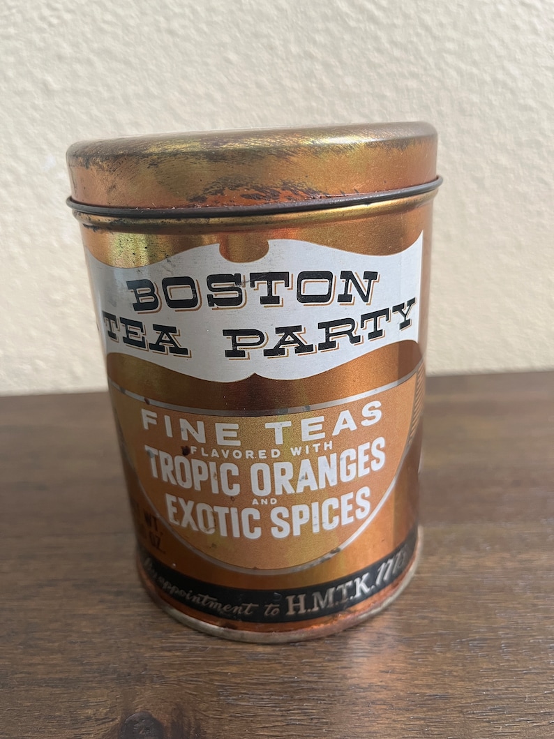 Vintage Tin Boston Tea Party Tin Can - Etsy