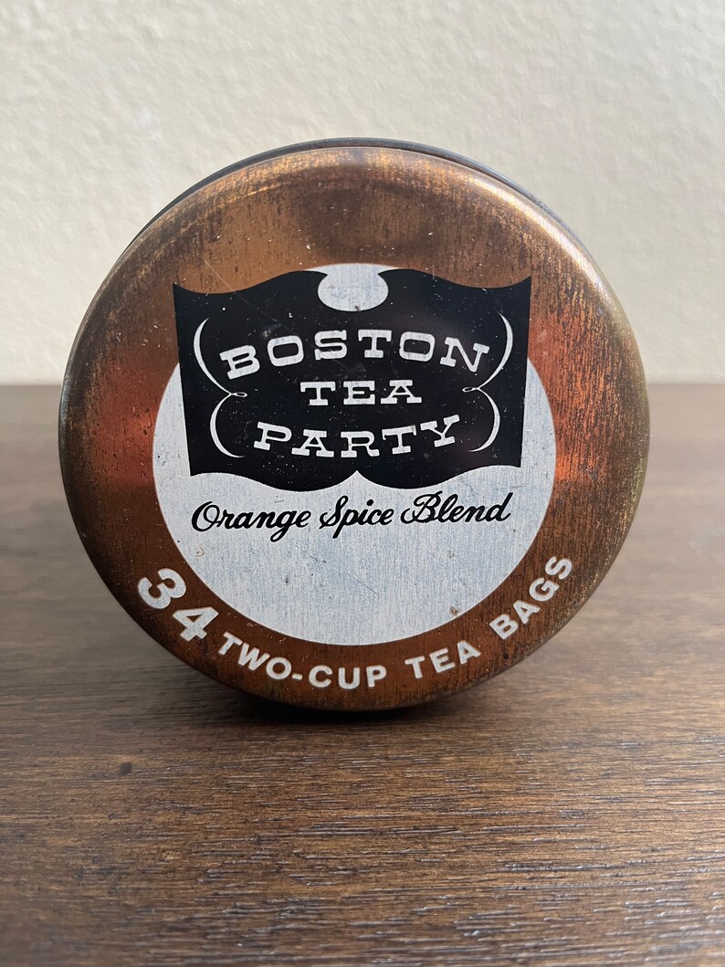 Vintage Tin Boston Tea Party Tin Can - Etsy