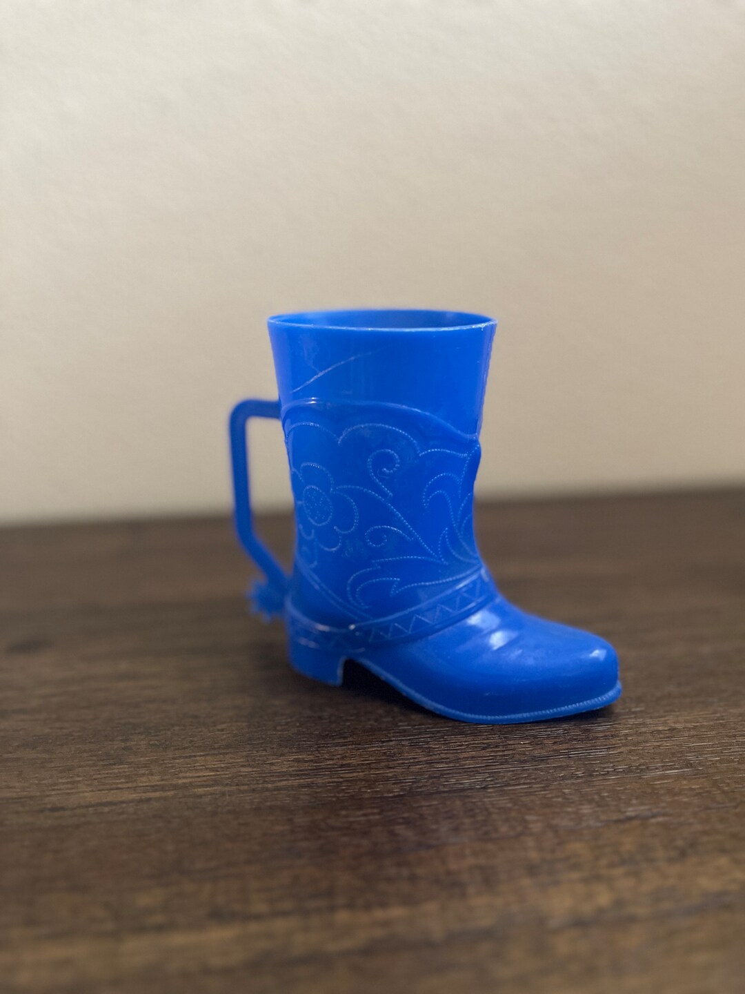1960s Vintage Blue Plastic Cowboy Boot Mug With Spurs - Etsy