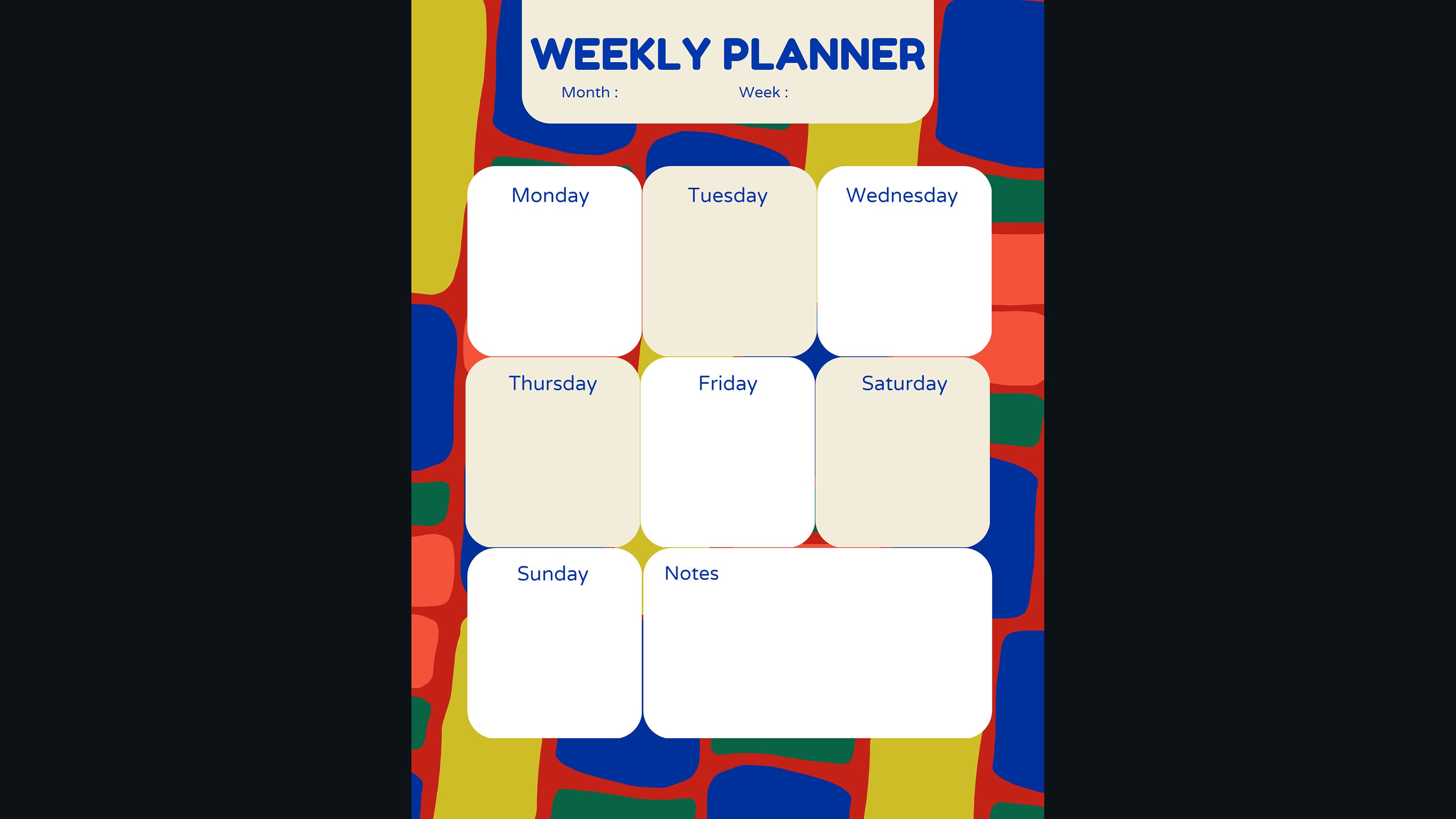 Modern Weekly Schedule Planner Template - Etsy