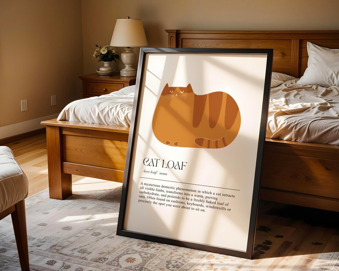Orange Cat Loaf Definition Art Print, Funny Kitchen Cat Quote (digital ...