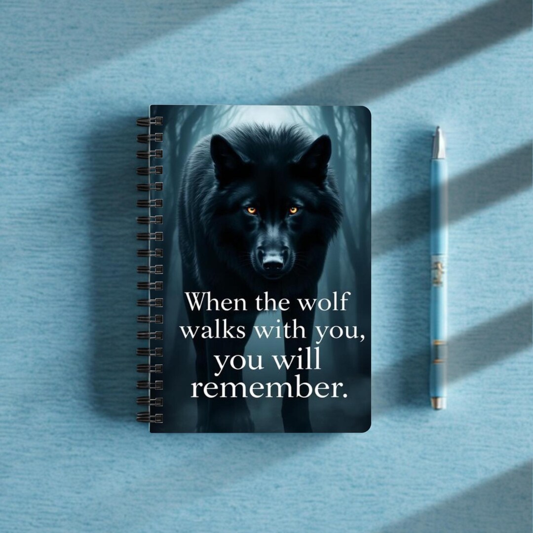 Spiral-bound Notebook Featuring Walking With the Wolf - Etsy