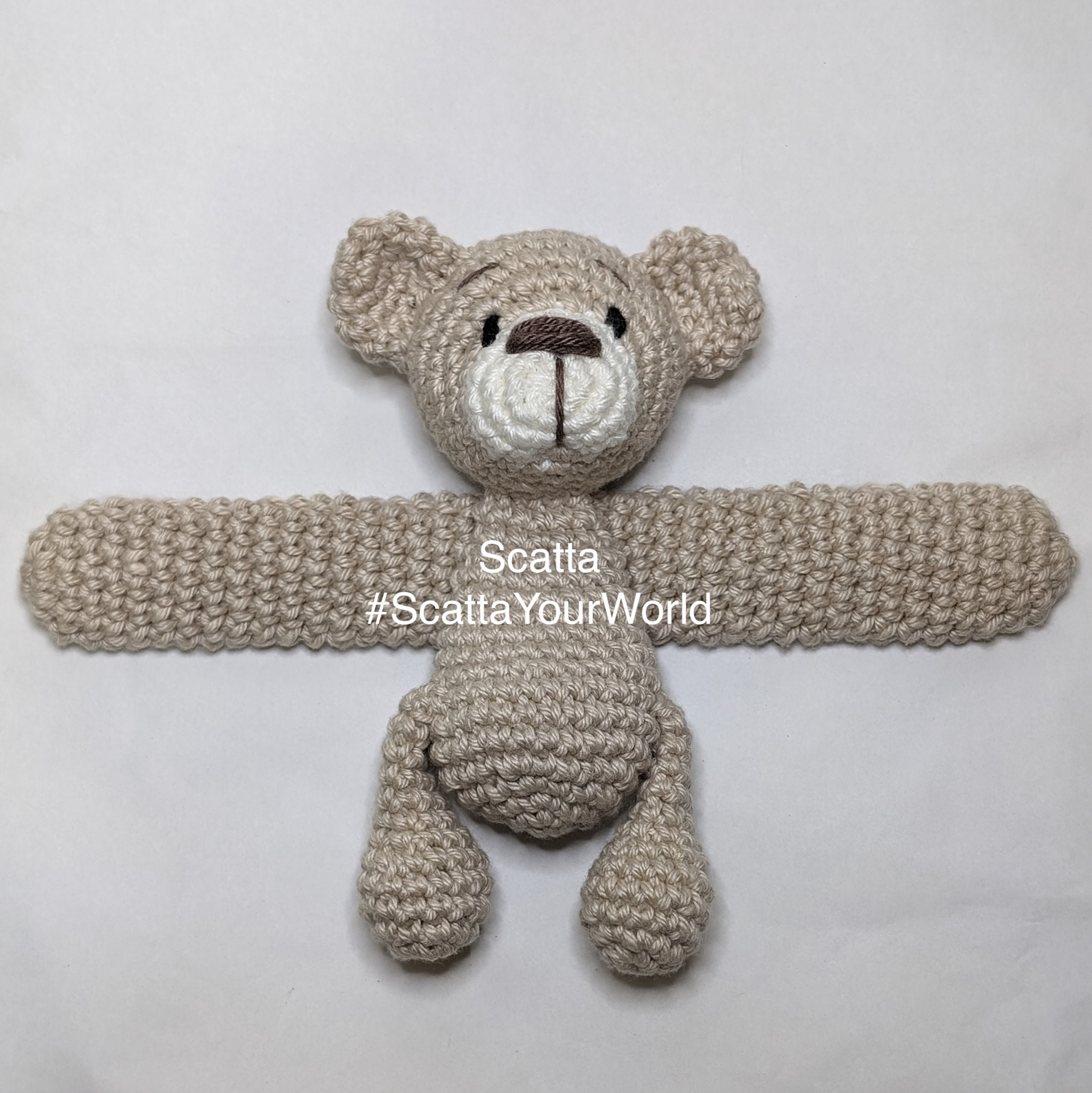 Original Crochet Pattern: Snap Slap Animal Hugger Band - Cute Teddy ...