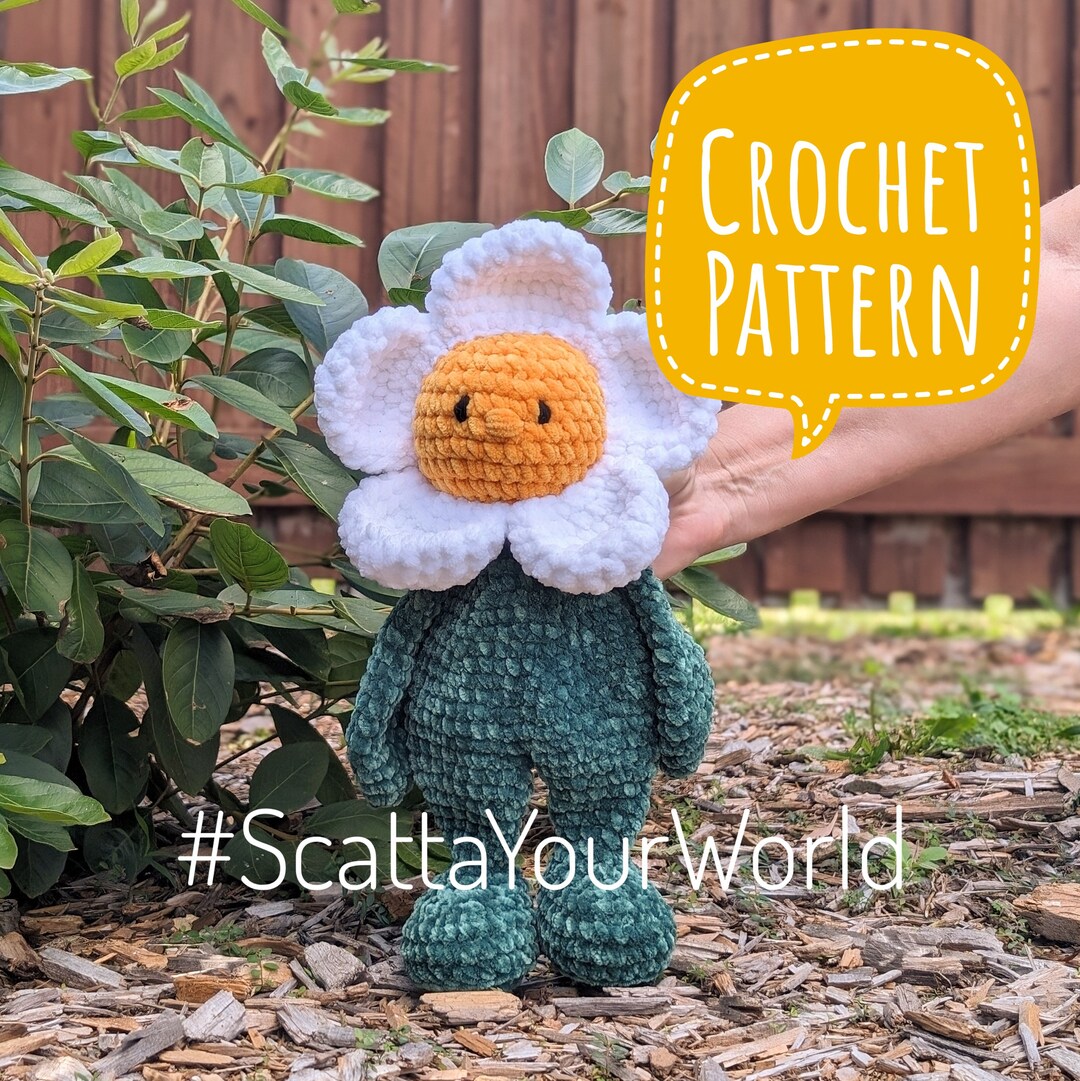 Original Crochet Pattern: Teddy Snuggle Flower - Floral Garden Plant ...