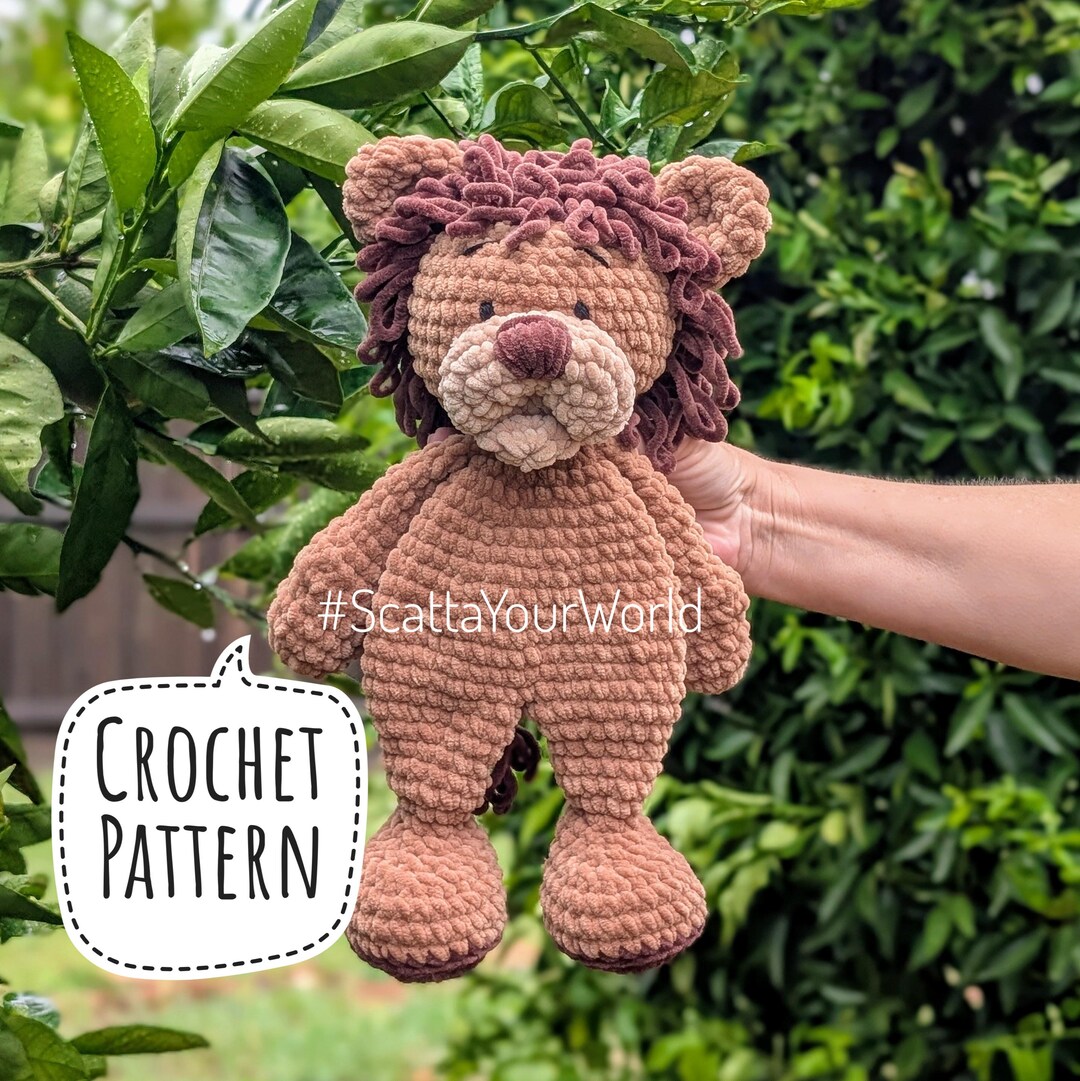 Original Crochet PDF Pattern: Lion Snuggle (panthera Leo - Wild Cat ...