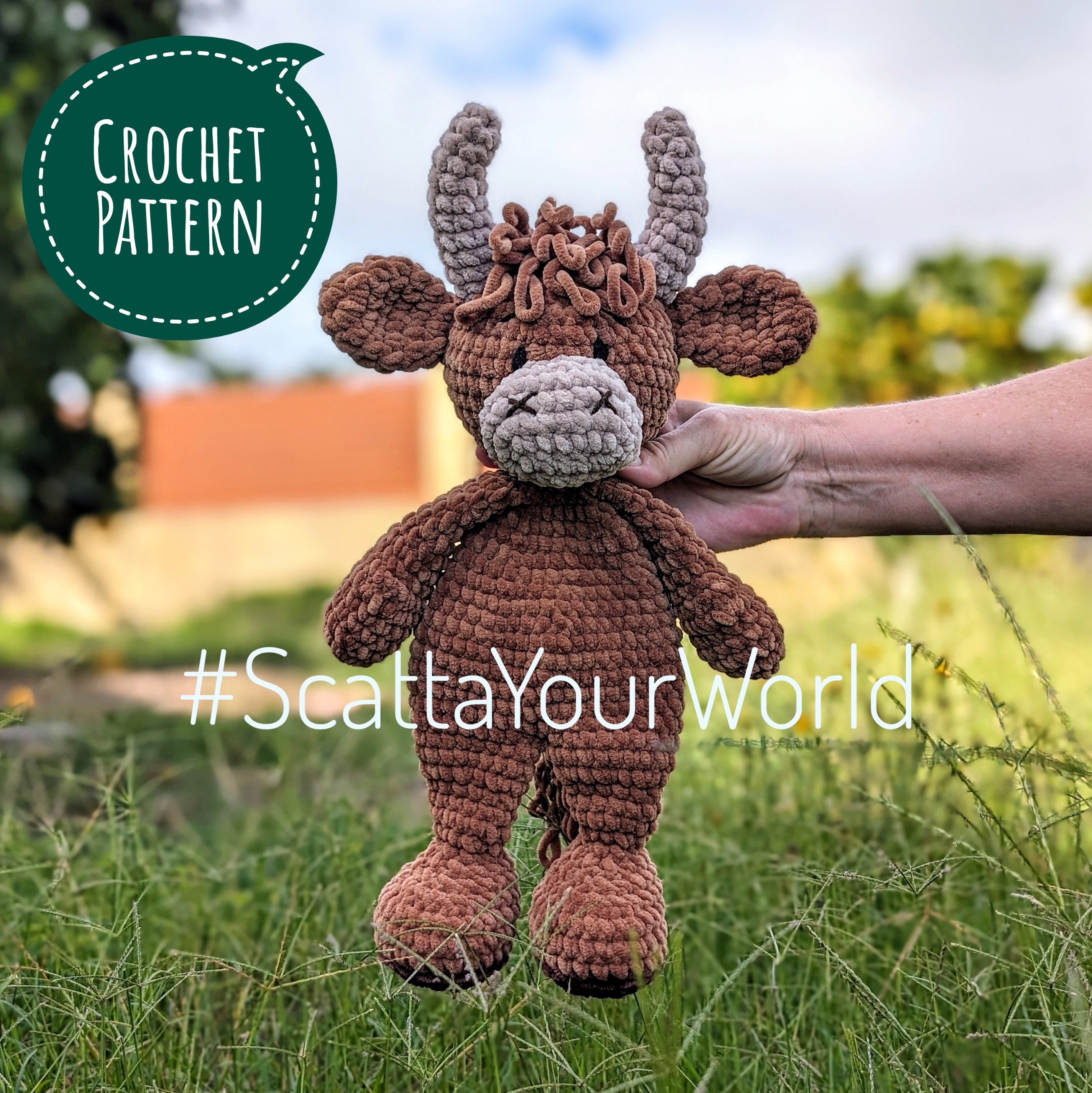 Original Crochet PDF Pattern: Highland Coo (scottish Cow / Cattle ...