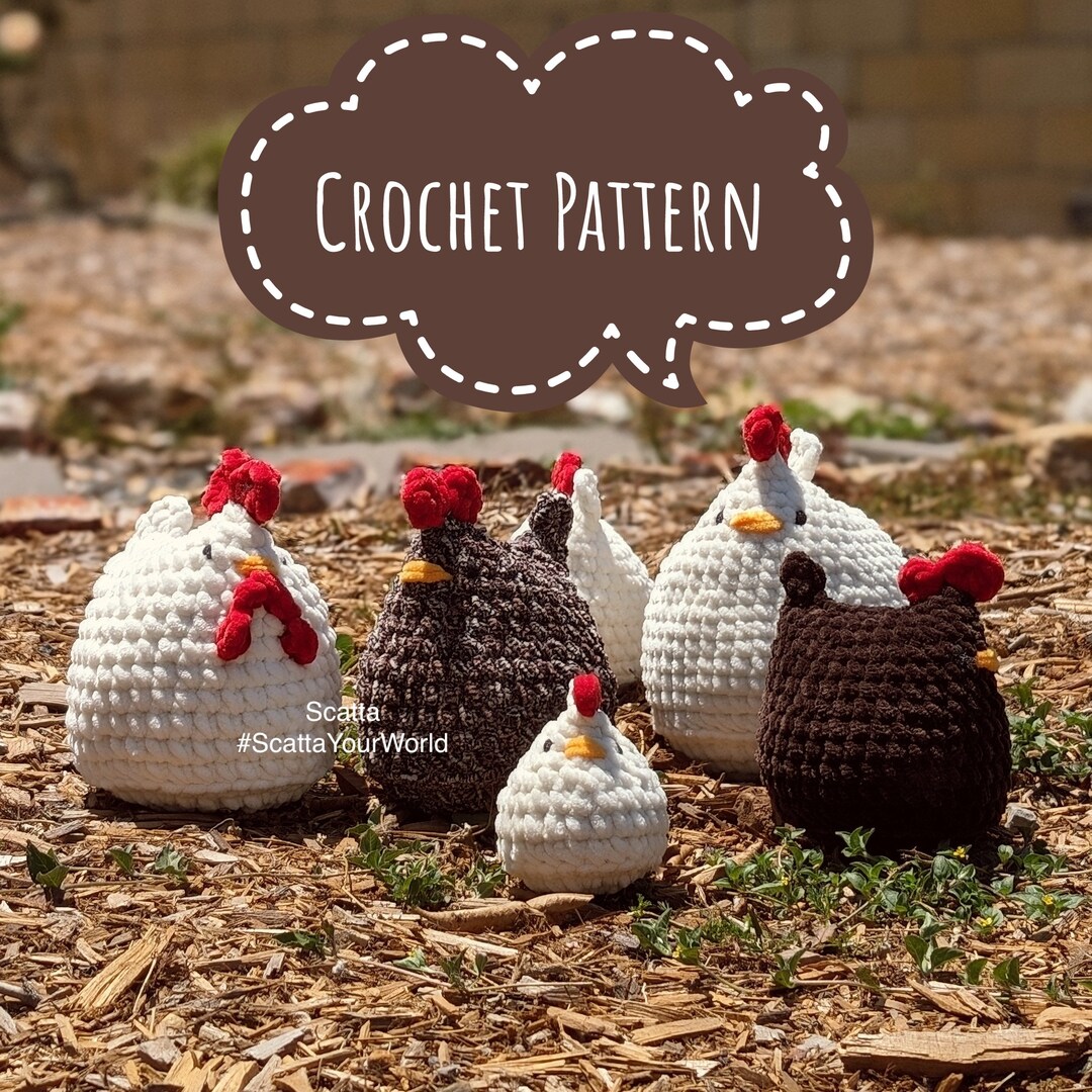 Original Crochet Pattern: Henry & Henrietta Chicken With Bonus Baby ...