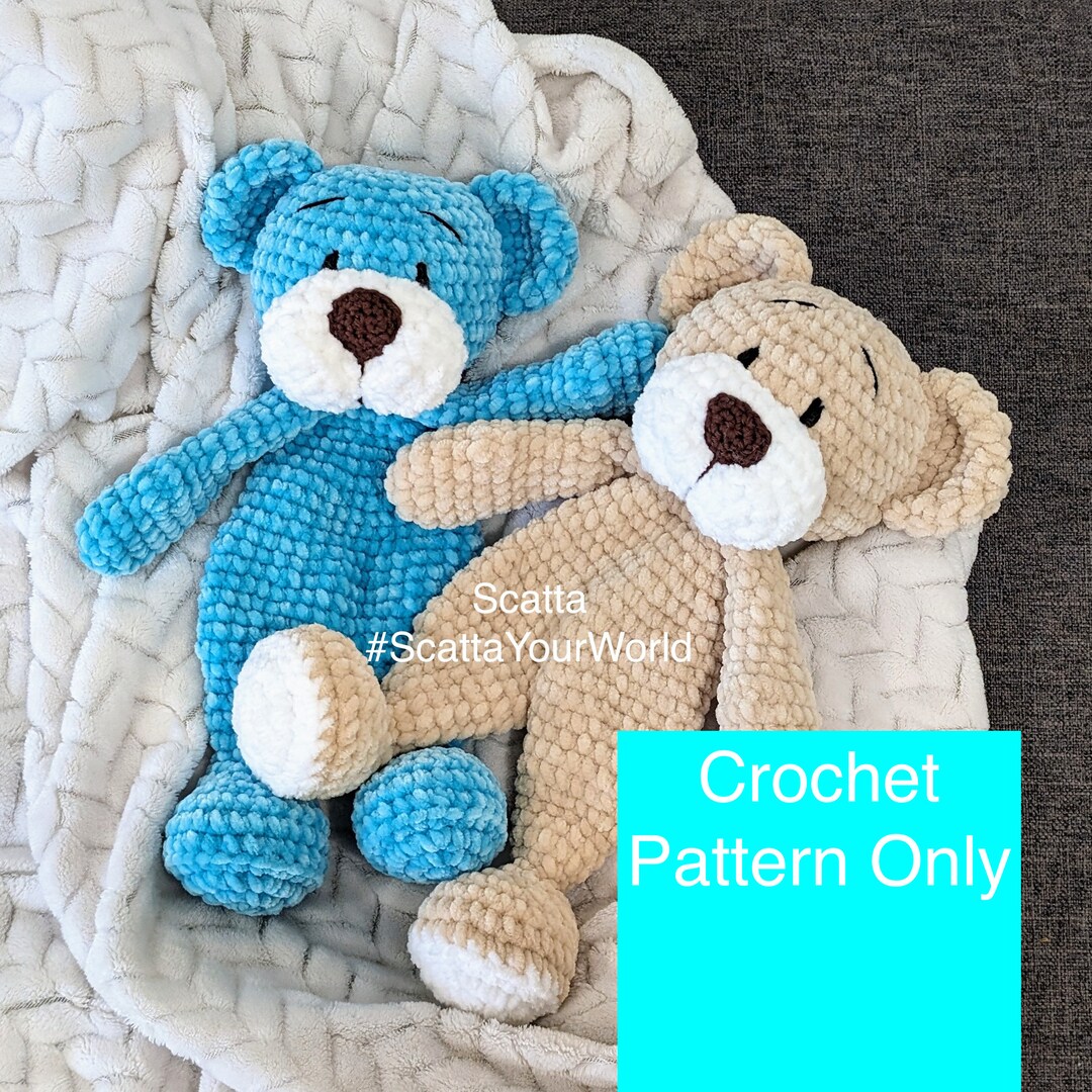 Original Crochet Pattern: Teddy Snuggle Bear comforter, Cuddly, Cute ...