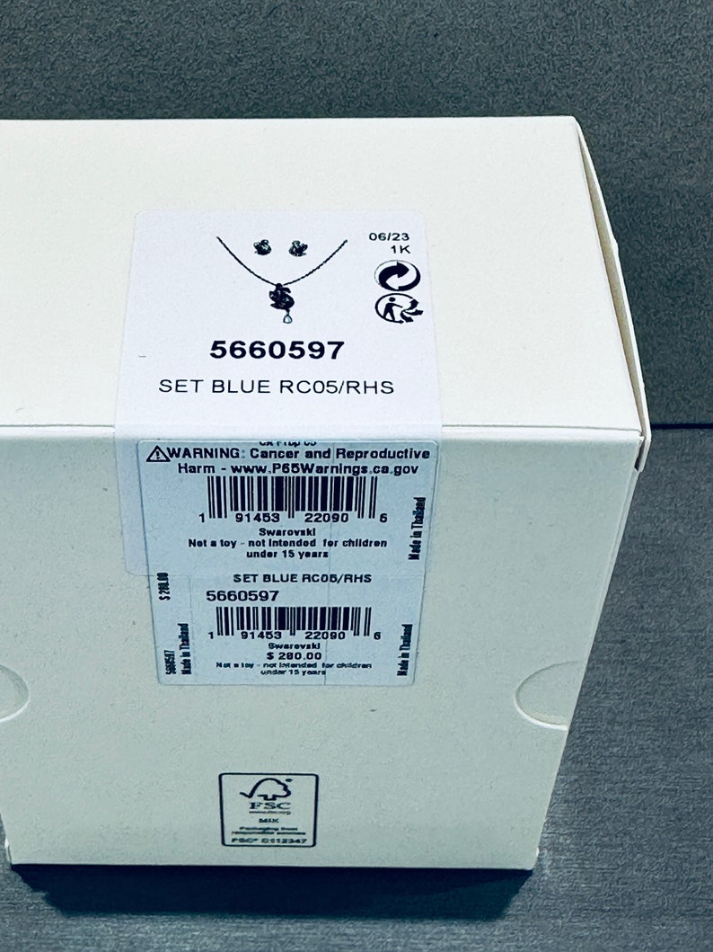 Swarovski Iconic Swan Set, Swan, Blue, Rhodium Plated. Original ...