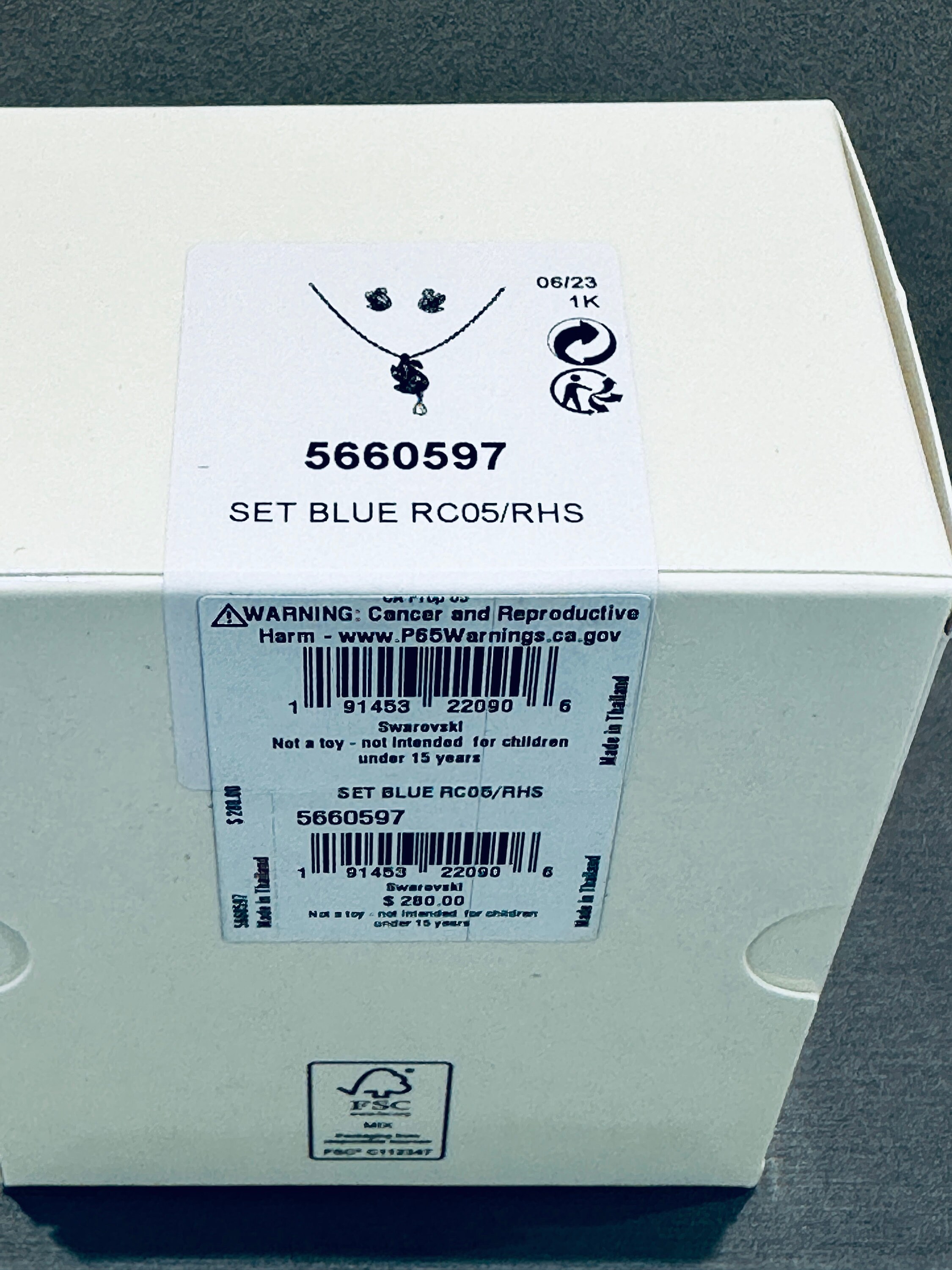 Swarovski Iconic Swan Set, Swan, Blue, Rhodium Plated. Original ...