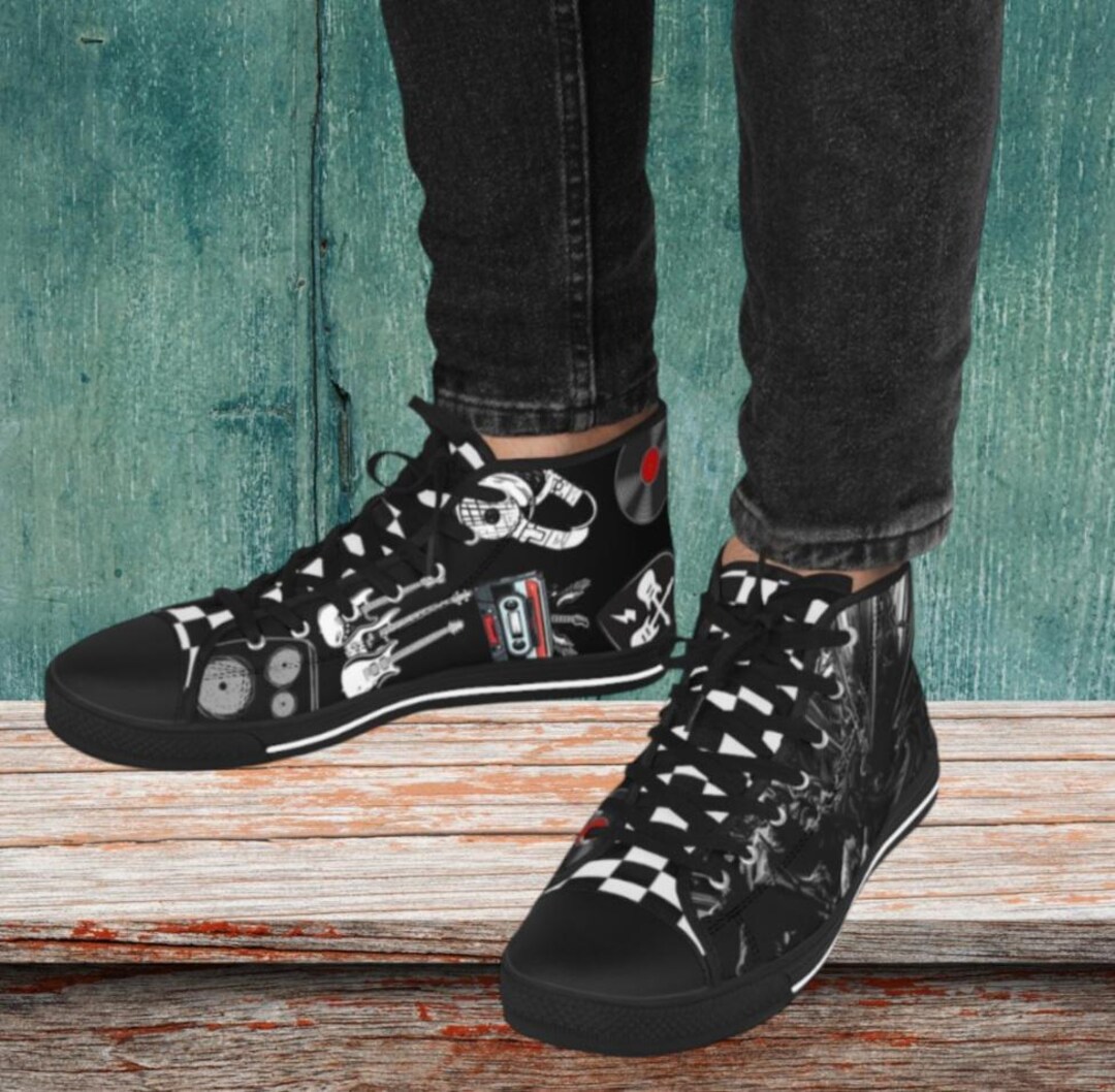 Gothic High Top Sneakers for Men, Rock Lover Designer Shoes ...