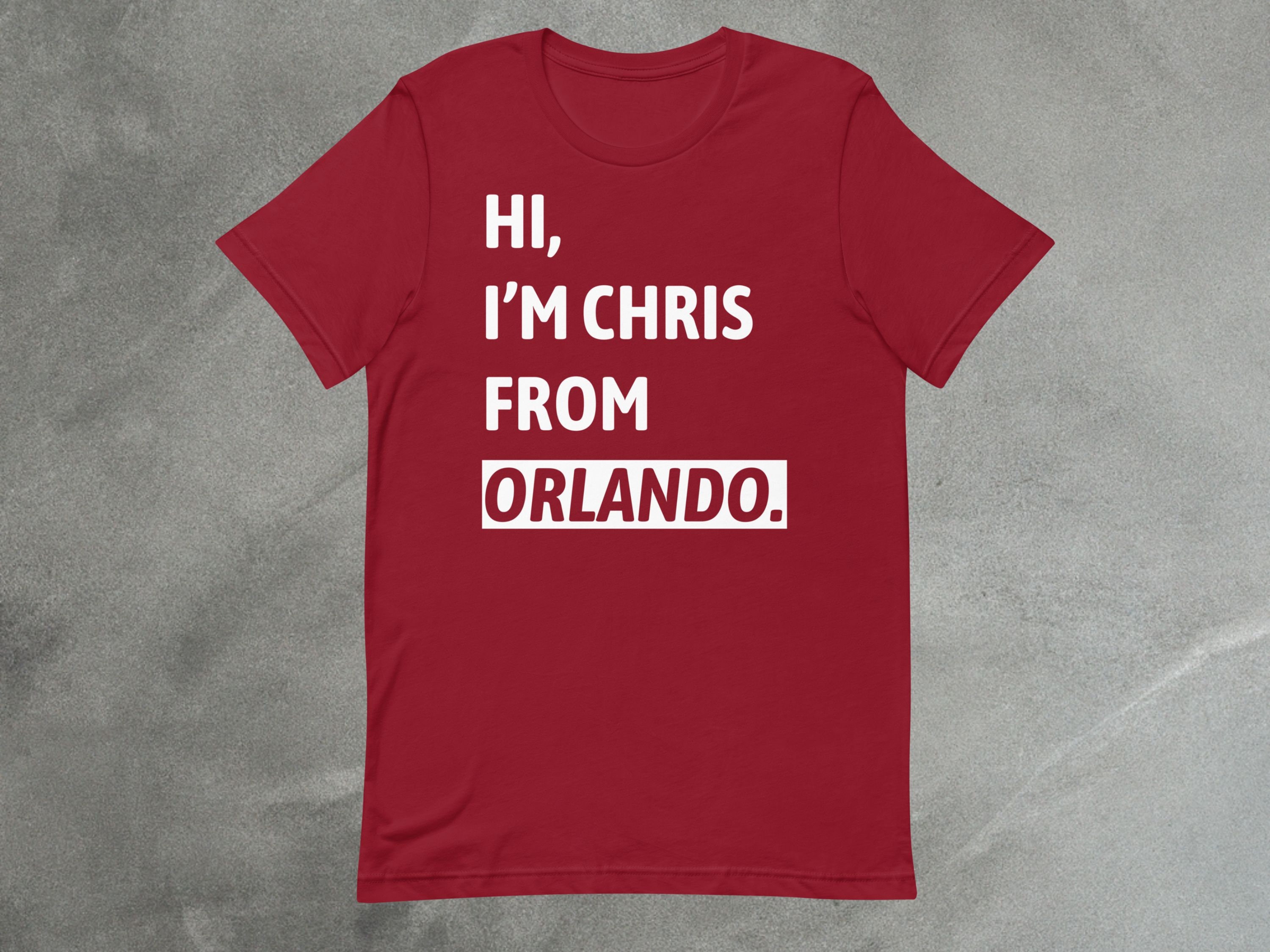 Hi, I'm Chris From Orlando Tee | A Unisex Theme Park Shirt - Etsy