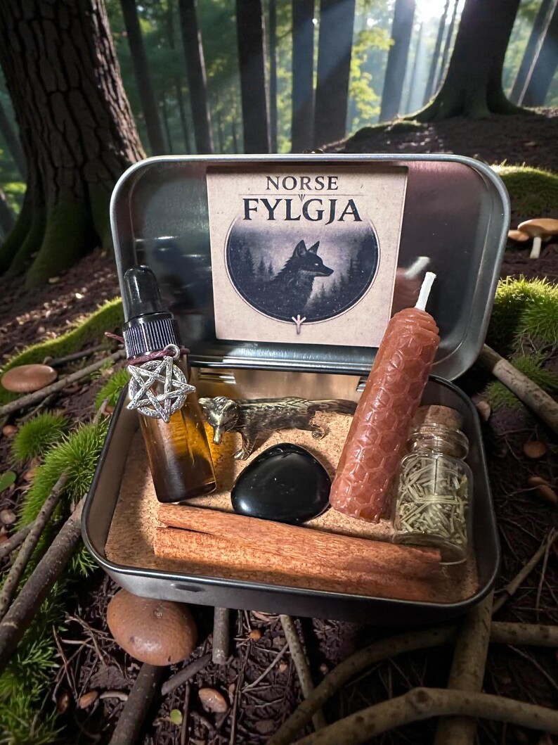 Fox Spirit Guide Tin, Norse-inspired Fylgja Kit, Travel Altar, Candle ...