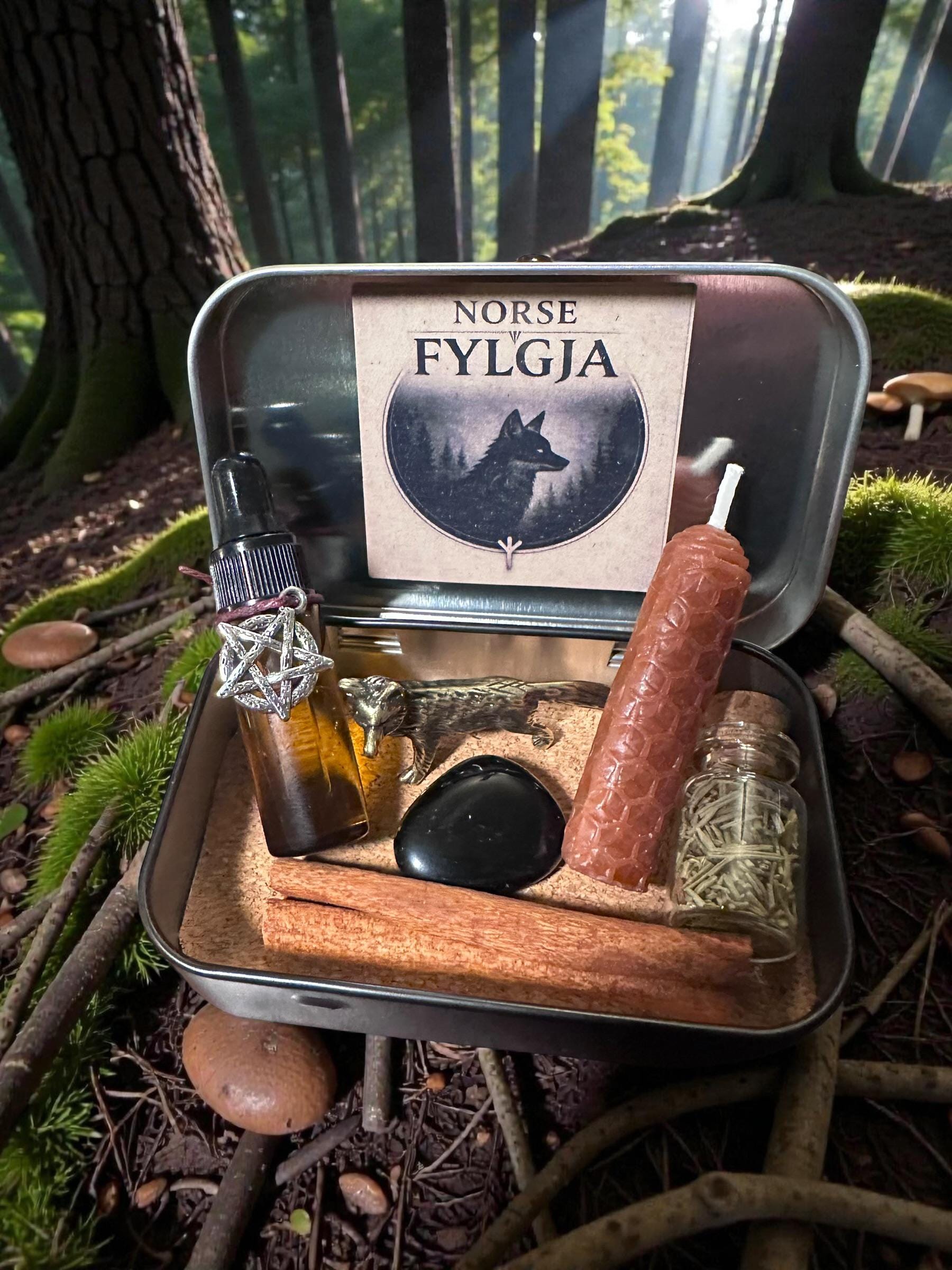 Fox Spirit Guide Tin, Norse-inspired Fylgja Kit, Travel Altar, Candle ...