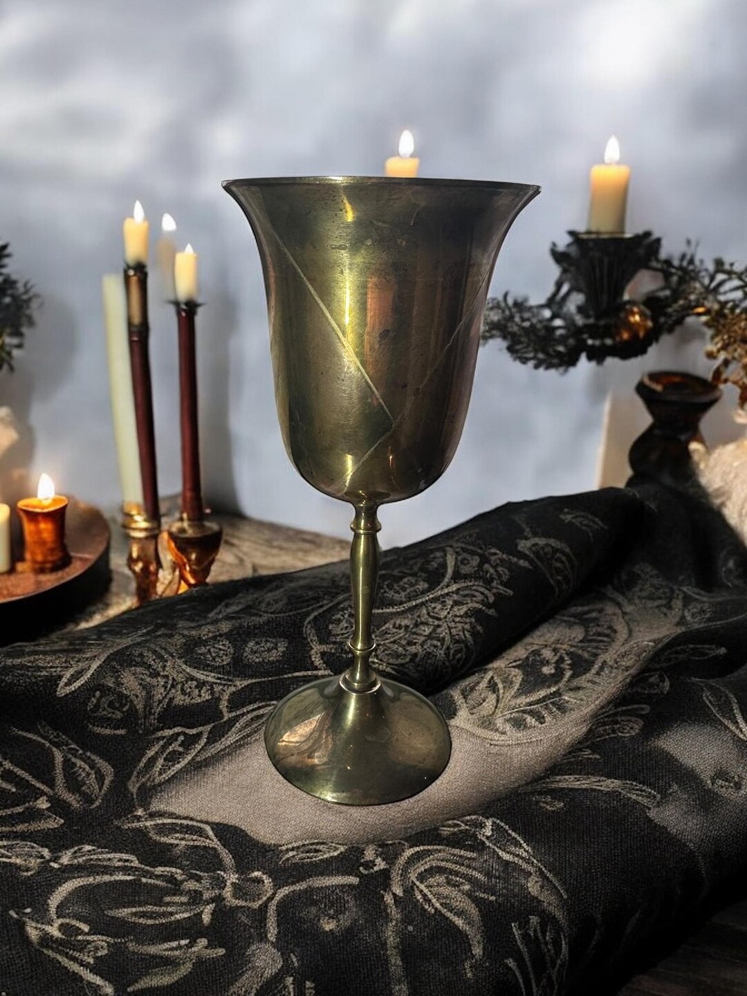 Brass Chalice Gold | Mystical Ritual Goblet - Witch Alter Tool - Etsy