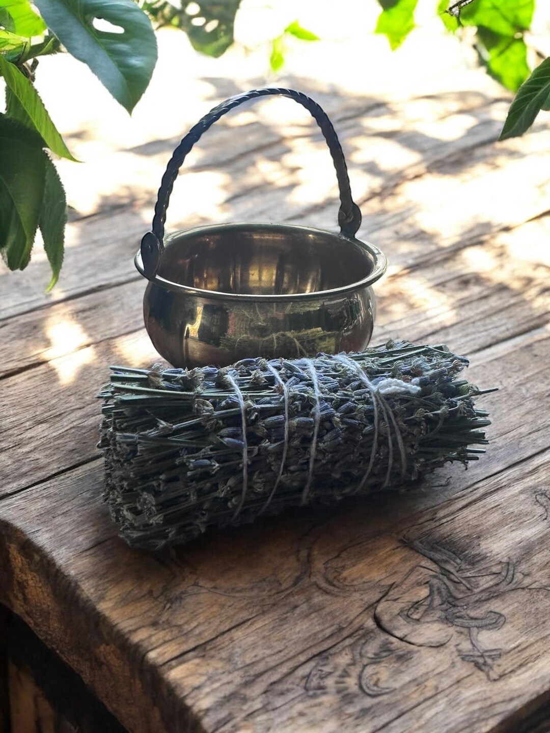 Space Clearing Kit New Home Cleansing Ritual Smudge Stick Vintage Brass Bucket, New Place Gift ...