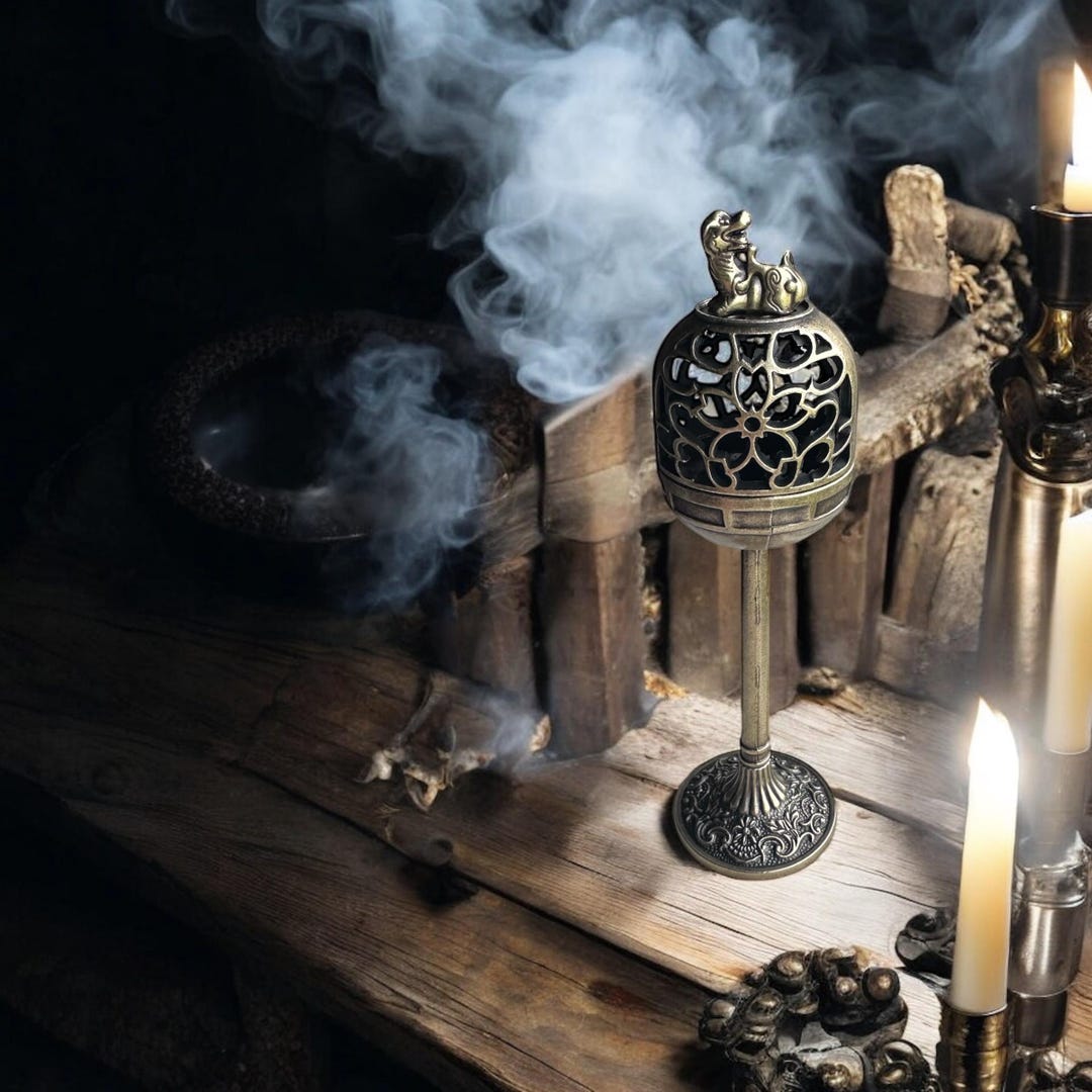 Gothic Incense Holder – Unique Altar & Home Décor, Lion Decor, Witch ...