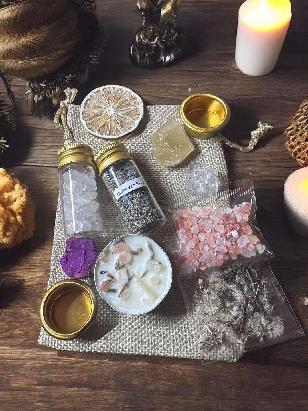 Travel Witch Altar Kit in a Pouch Nature Grounding Portable Ritual Set ...