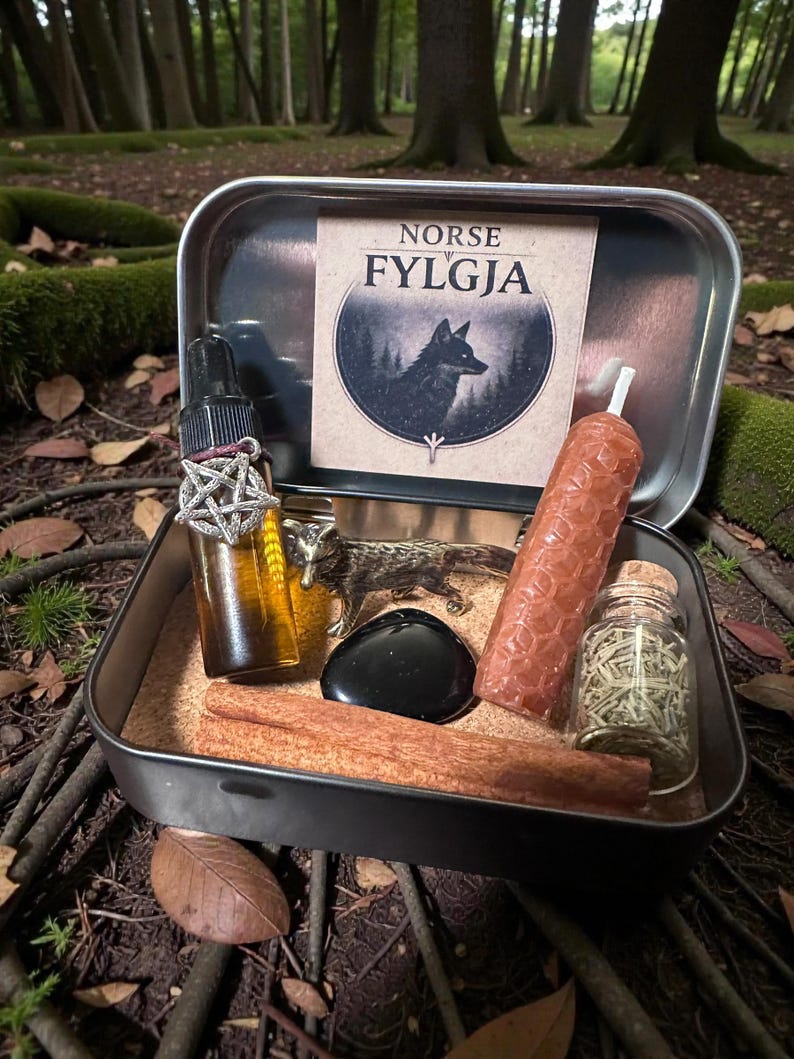 Fox Spirit Guide Tin, Norse-inspired Fylgja Kit, Travel Altar, Candle ...