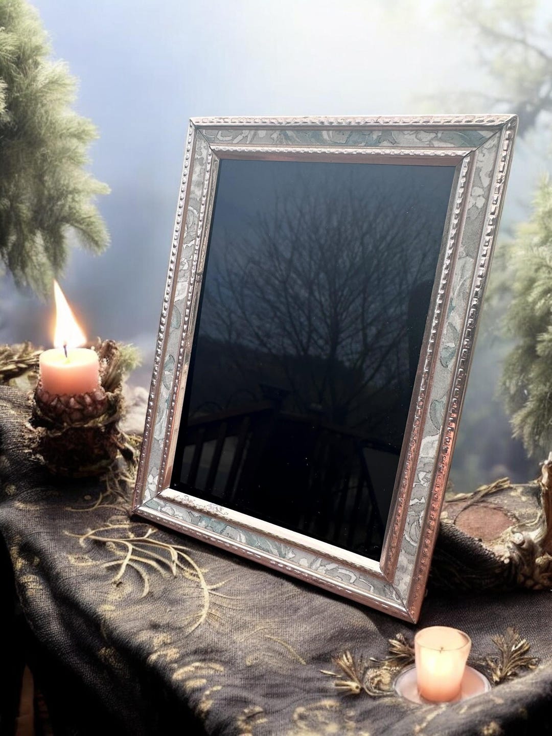 Scrying Mirror, Witch Altar, Shadow Work, Black Mirror, Protection ...
