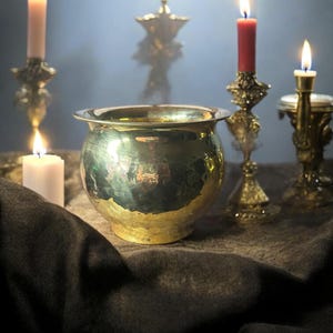 Brass Bowl Altar Apothecary Bowls, Incense Bowl, Smudging, Offering ...