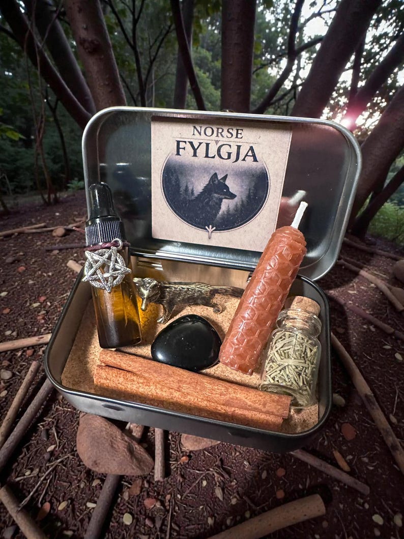 Fox Spirit Guide Tin, Norse-inspired Fylgja Kit, Travel Altar, Candle ...