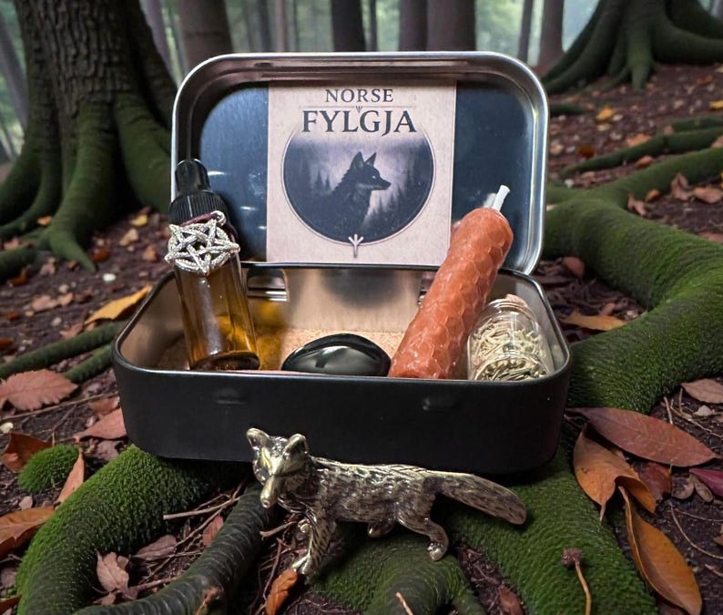 Fox Spirit Guide Tin, Norse-inspired Fylgja Kit, Travel Altar, Candle ...