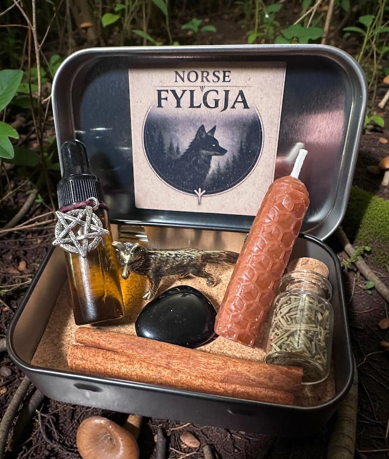 Fox Spirit Guide Tin, Norse-inspired Fylgja Kit, Travel Altar, Candle ...
