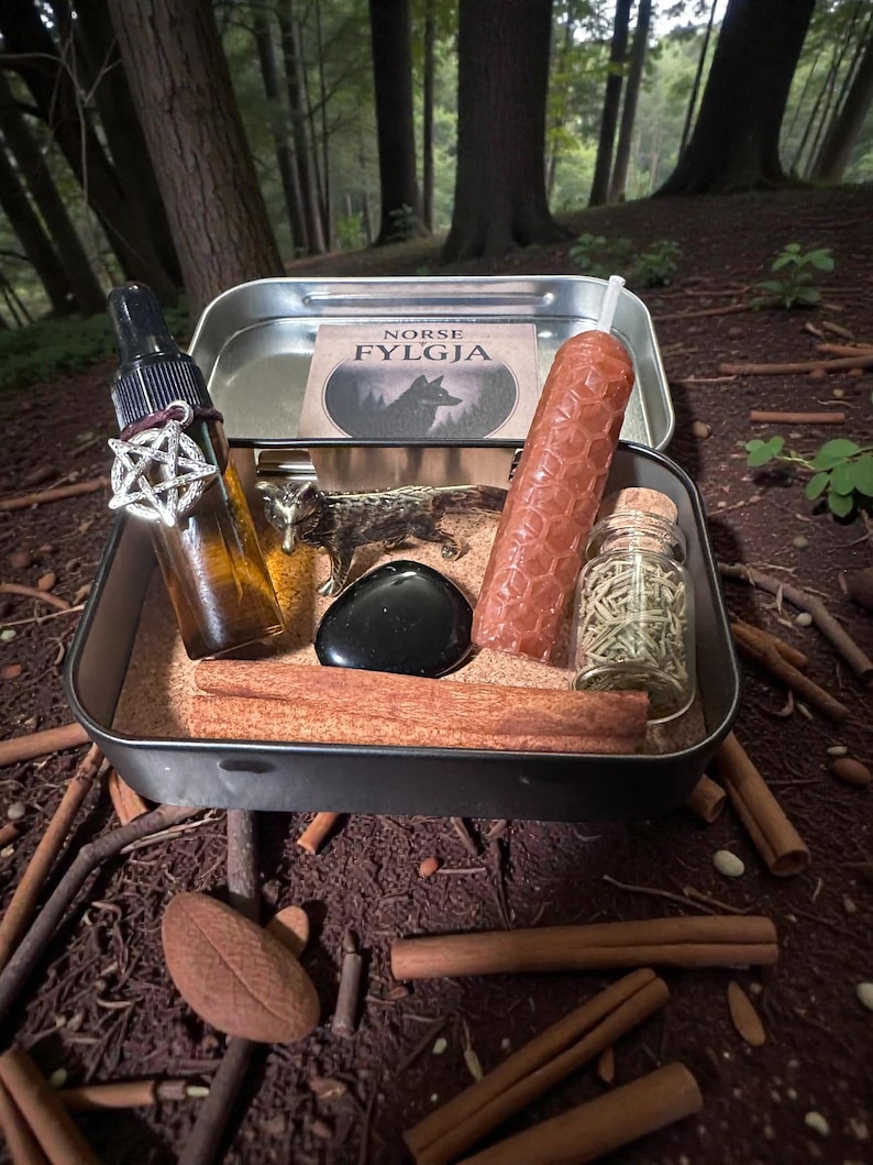 Fox Spirit Guide Tin, Norse-inspired Fylgja Kit, Travel Altar, Candle ...