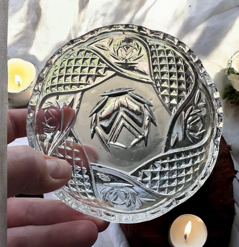 Glass Offering Bowl, Altar Dish, Wicca Pagan Spirtual Work Spellwork ...