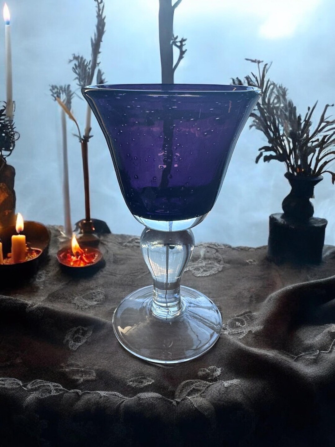 Crystal Glass Chalice With Star Design | Mystical Ritual Goblet - Witch ...