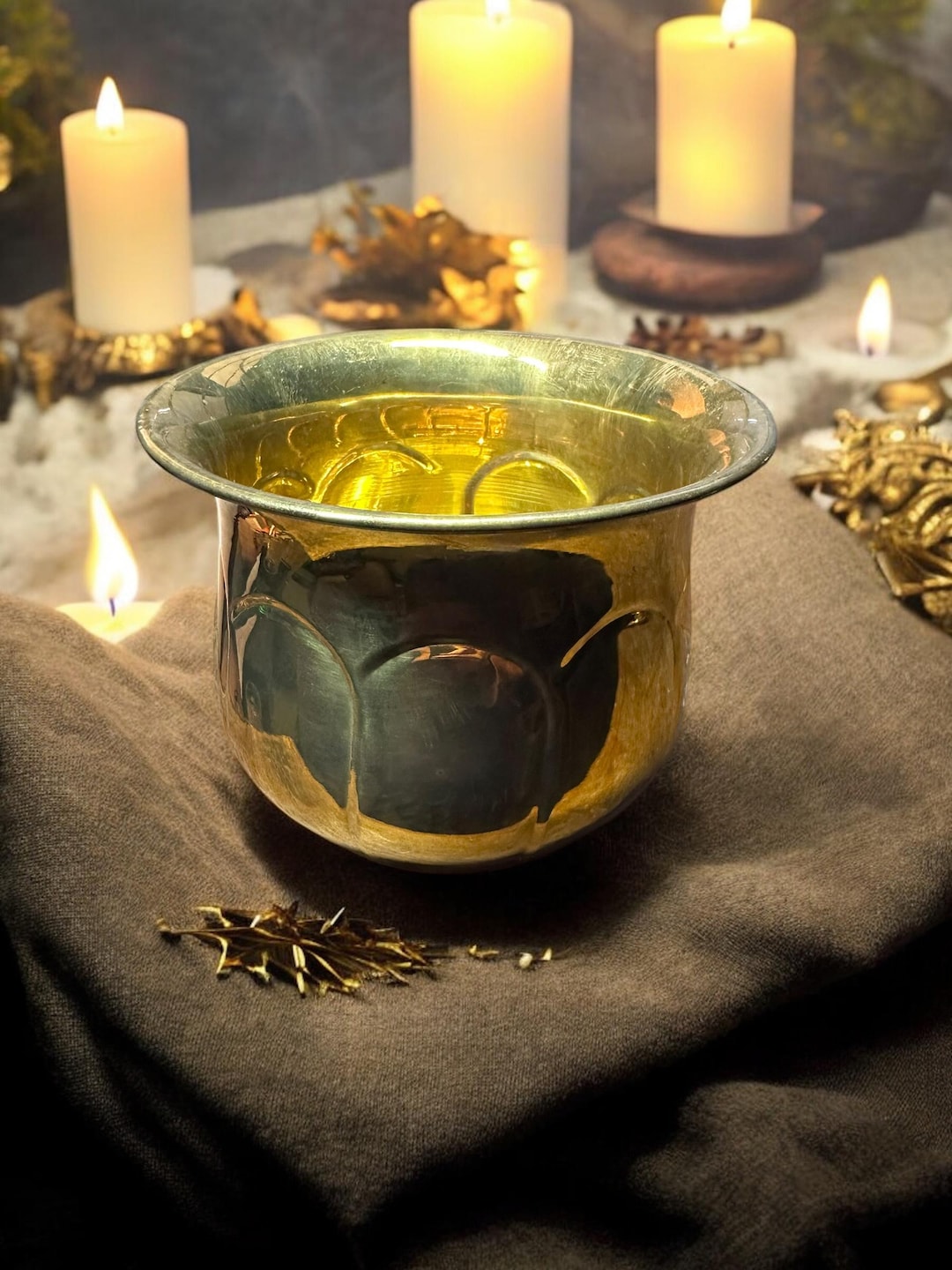 Brass Bowl Altar Apothecary Bowls, Incense Bowl, Smudging, Offering ...