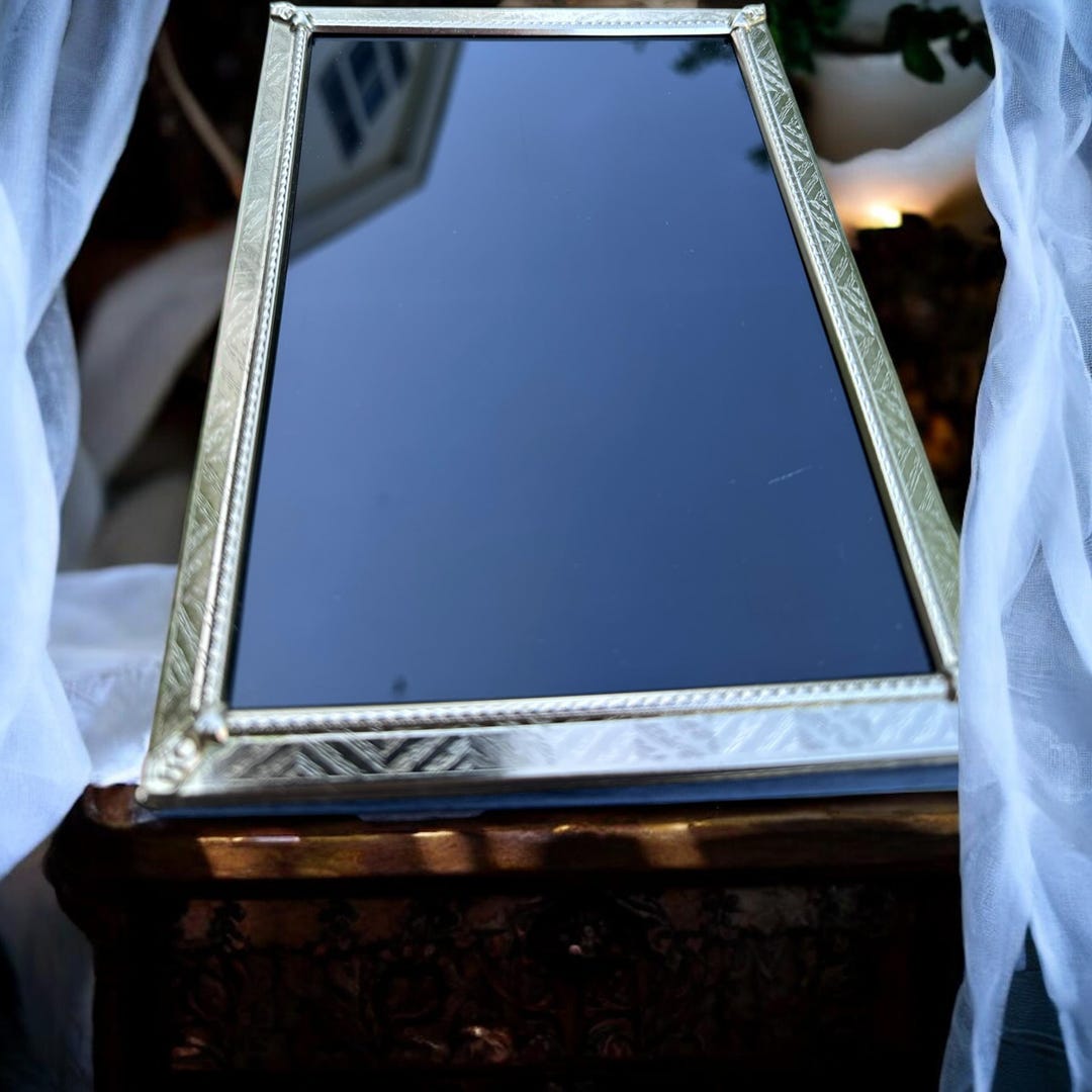 Antique Scrying Mirror, Witch Altar, Shadow Work Black Mirror ...