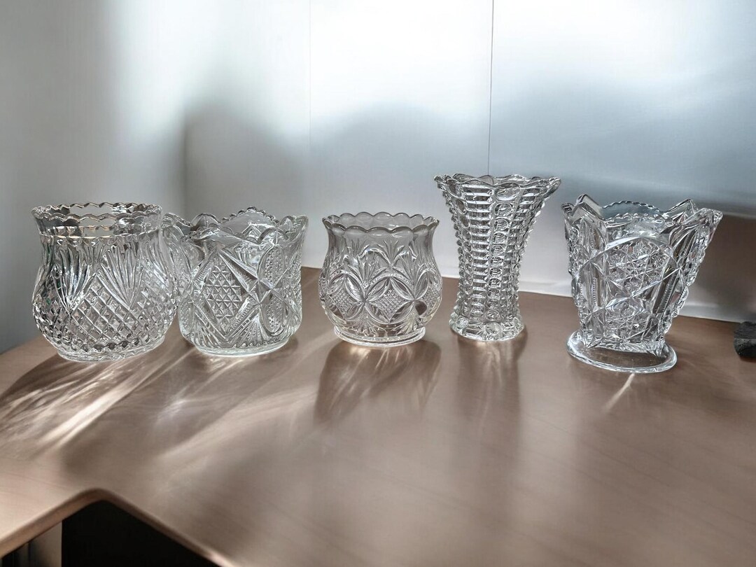 Glass Vase, Your Choice, Crystal Cut Vintage Floral Vases, Mid Century ...