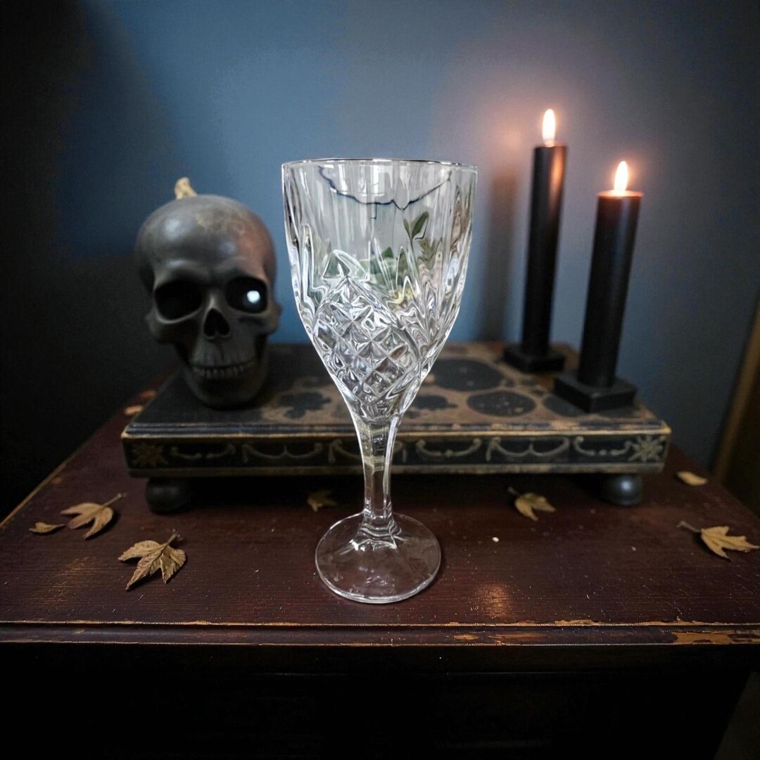 Crystal Glass Chalice With Star Design | Mystical Ritual Goblet - Etsy