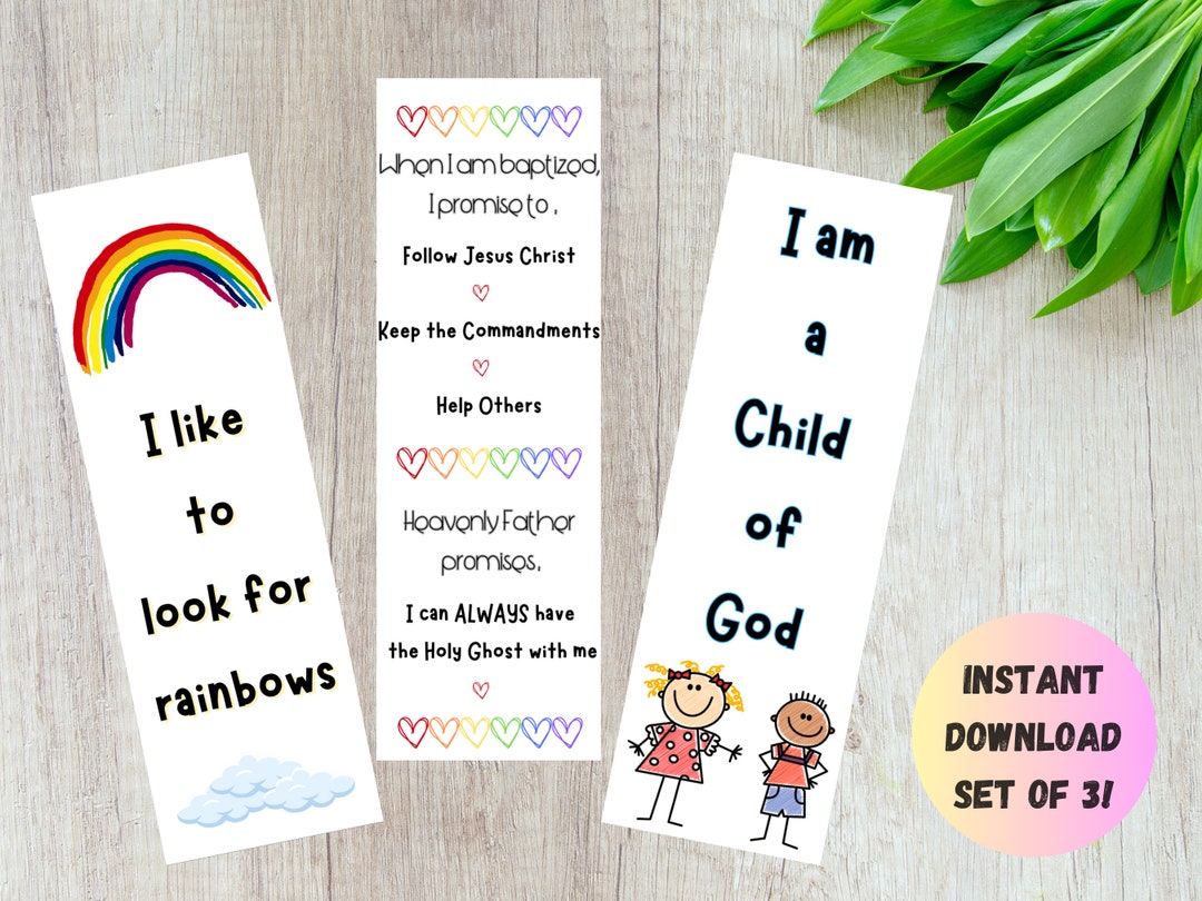Baptismal Covenant LDS Bookmark, Baptism Gift, Baptism Printable, LDS ...