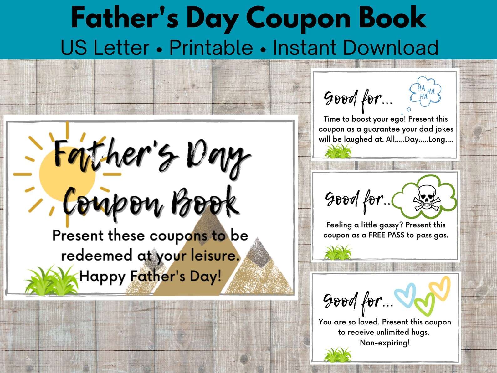 Fathers Day Printable Coupon Book coupon Book for Dad Printable Fathers ...