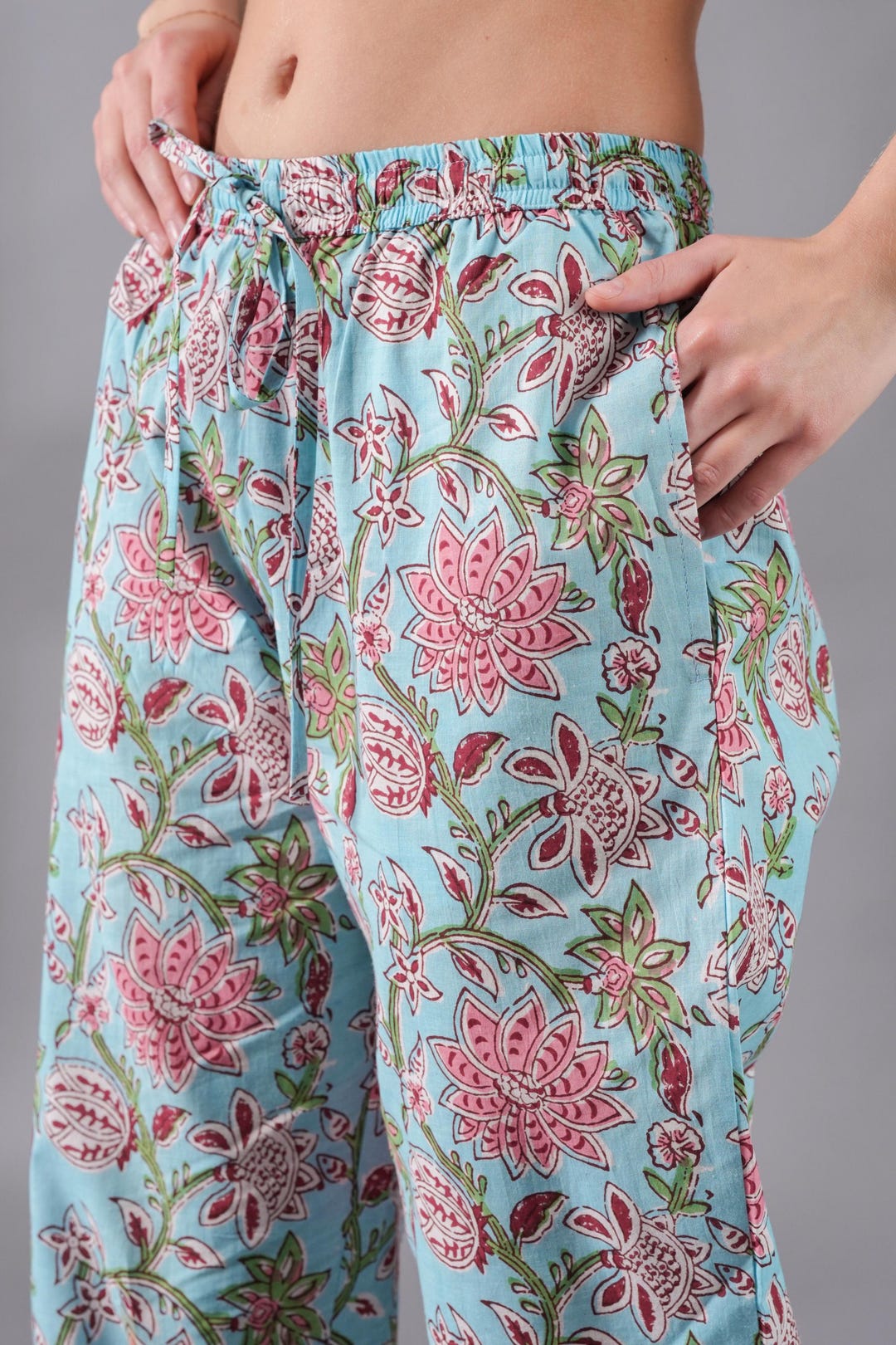 Colorful Pants Modern Style Loungewear: Blushing Blooms - Etsy