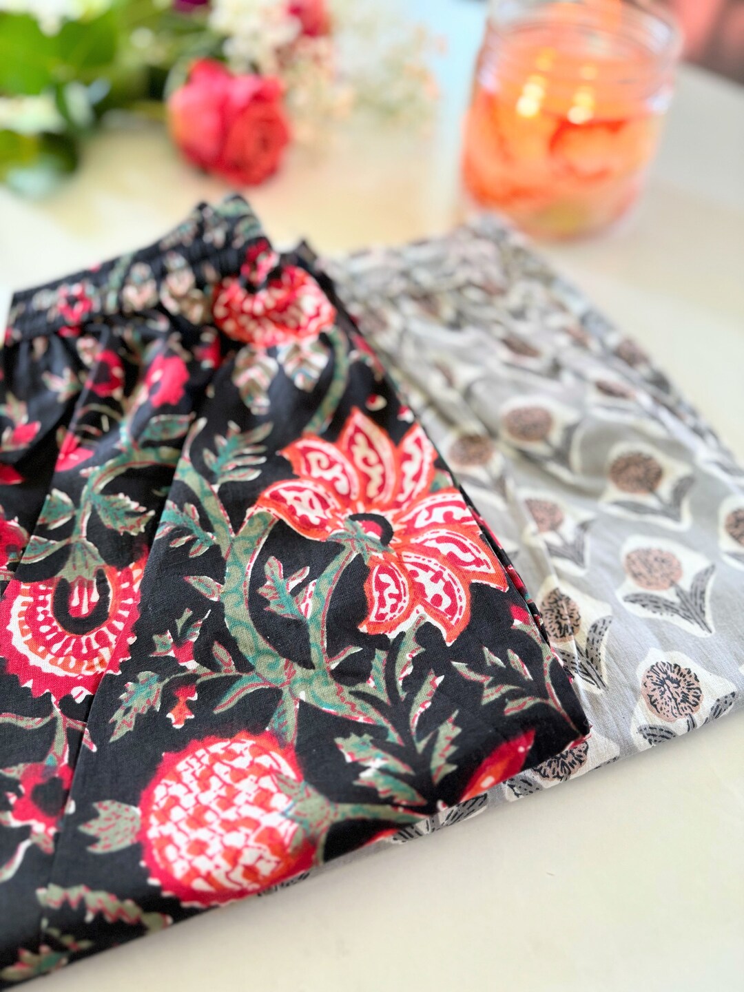 2-pack 100% Cotton Pajama Pants Colorful Bridal Party Bridesmaid Pjs ...