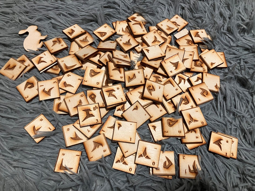 Klingon Scrabble Wooden Tile Set Laser Engraved - Etsy