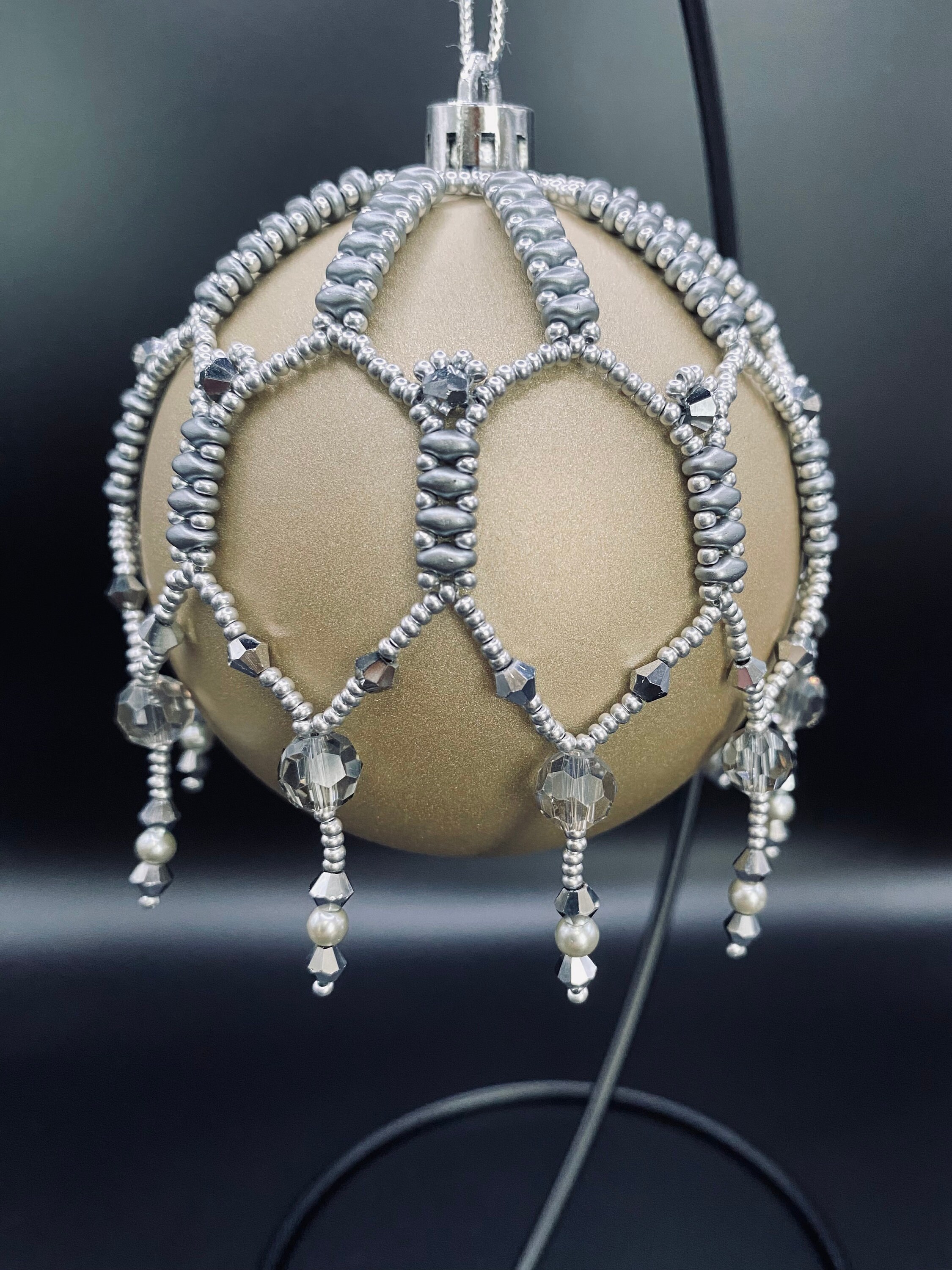 Silver Dream Beaded Ornament Cover Pattern PDF, Bauble Cover Pattern - Etsy