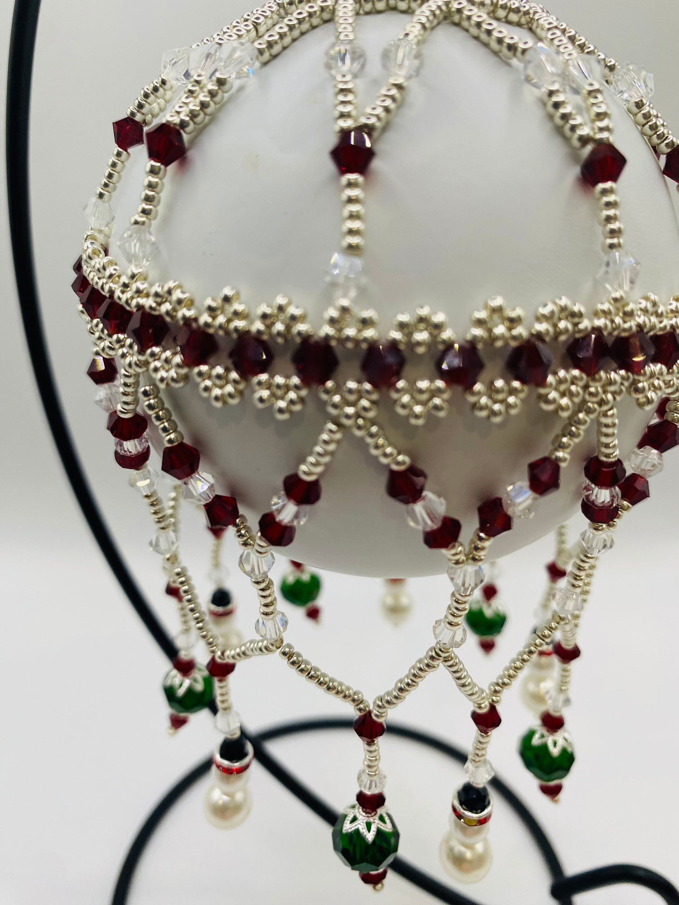 Christmas Belt Beaded Ornament Cover Pattern Beaded Bauble - Etsy Canada