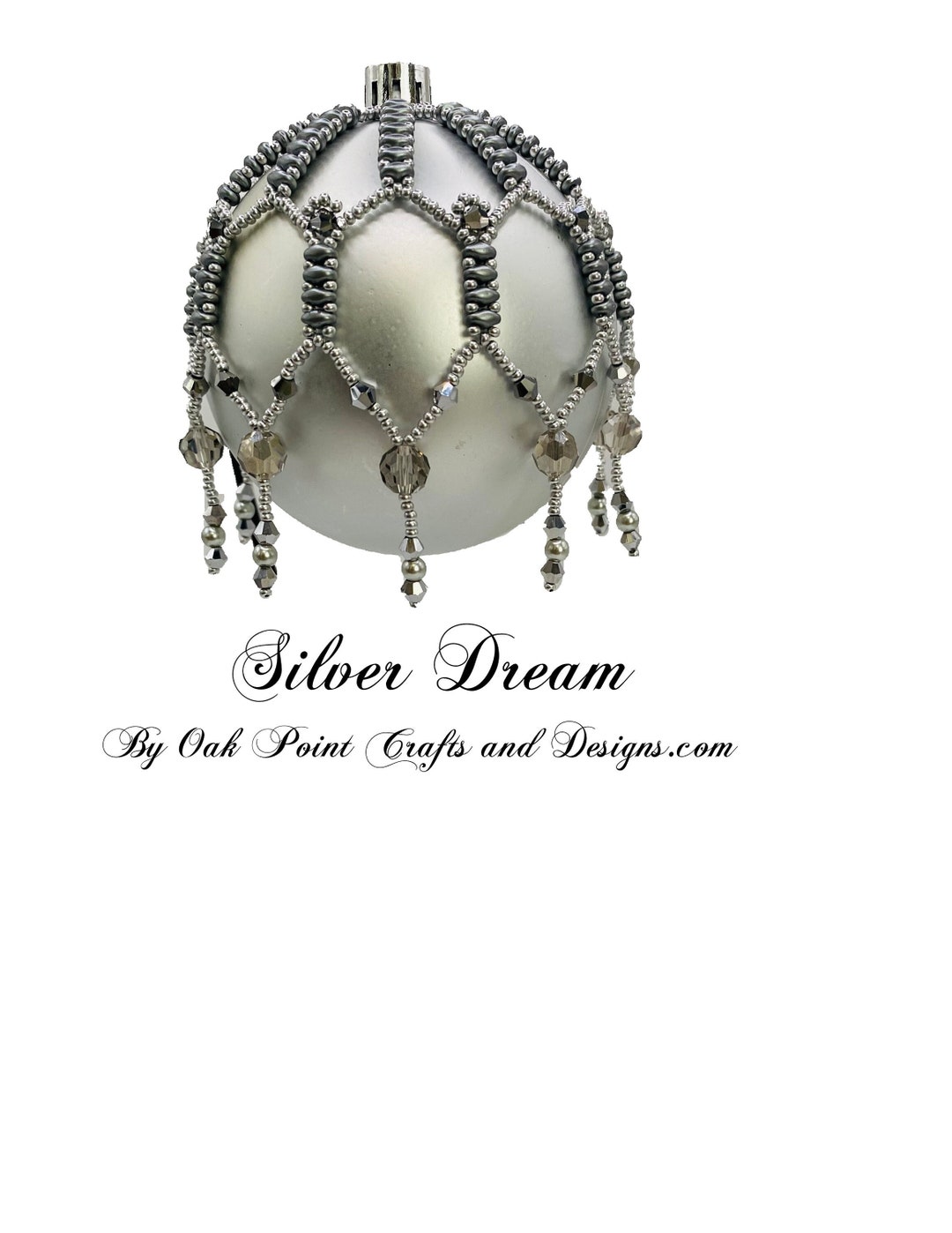 Silver Dream Beaded Ornament Cover Pattern PDF, Bauble Cover Pattern - Etsy
