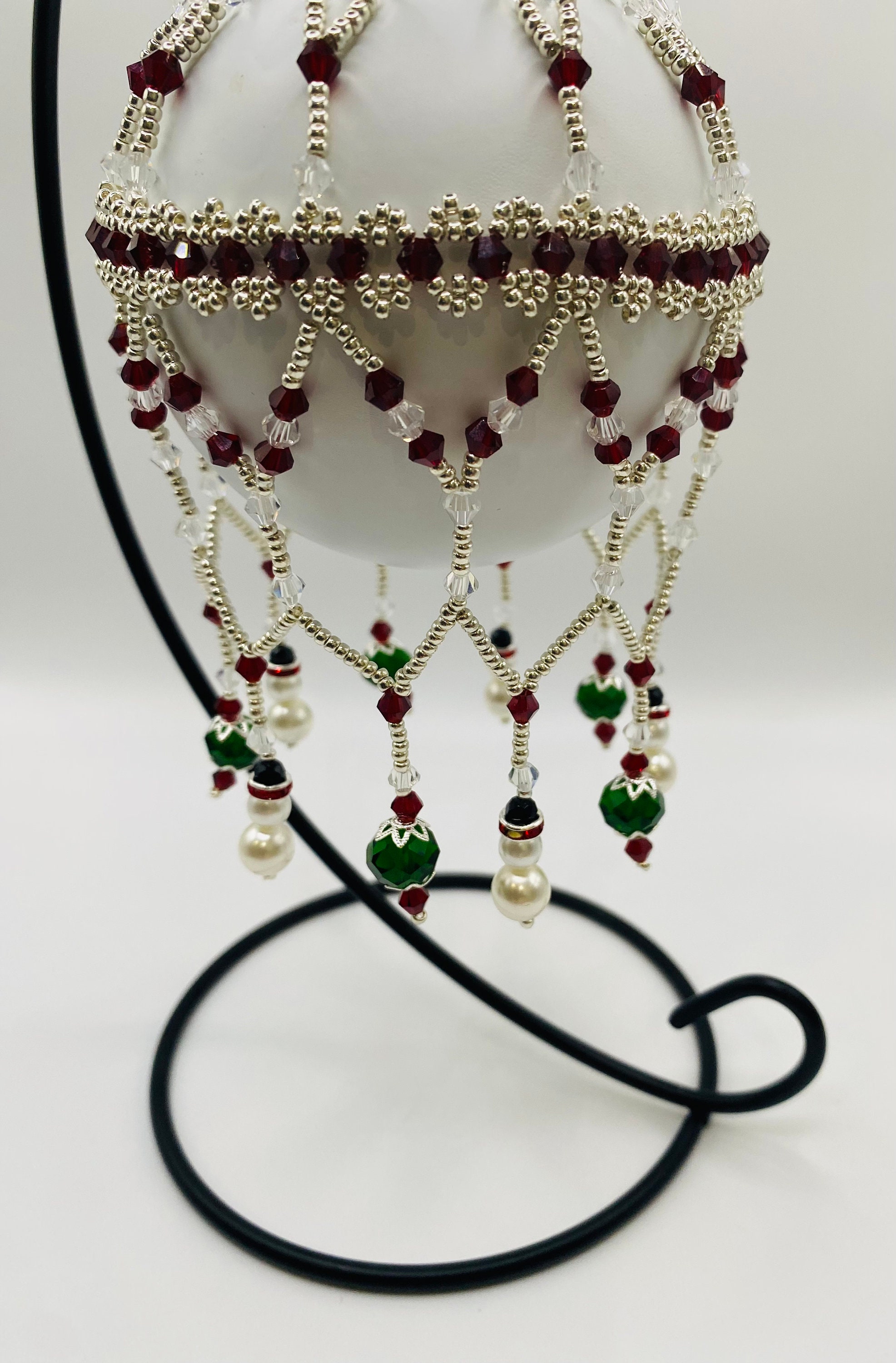 Christmas Belt Beaded Ornament Cover Pattern Beaded Bauble - Etsy Canada