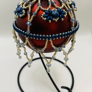 Athena's Crown Beaded Ornament Cover Pattern, Bauble Cover PDF - Etsy