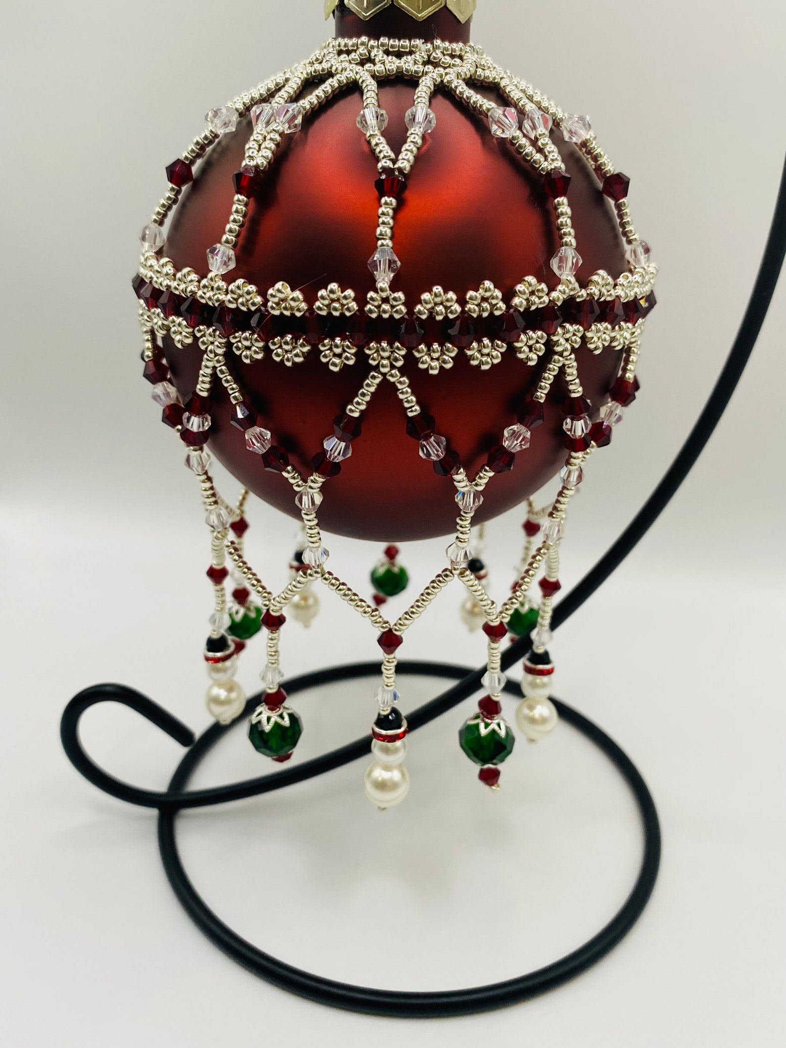 Christmas Belt Beaded Ornament Cover Pattern Beaded Bauble - Etsy Canada