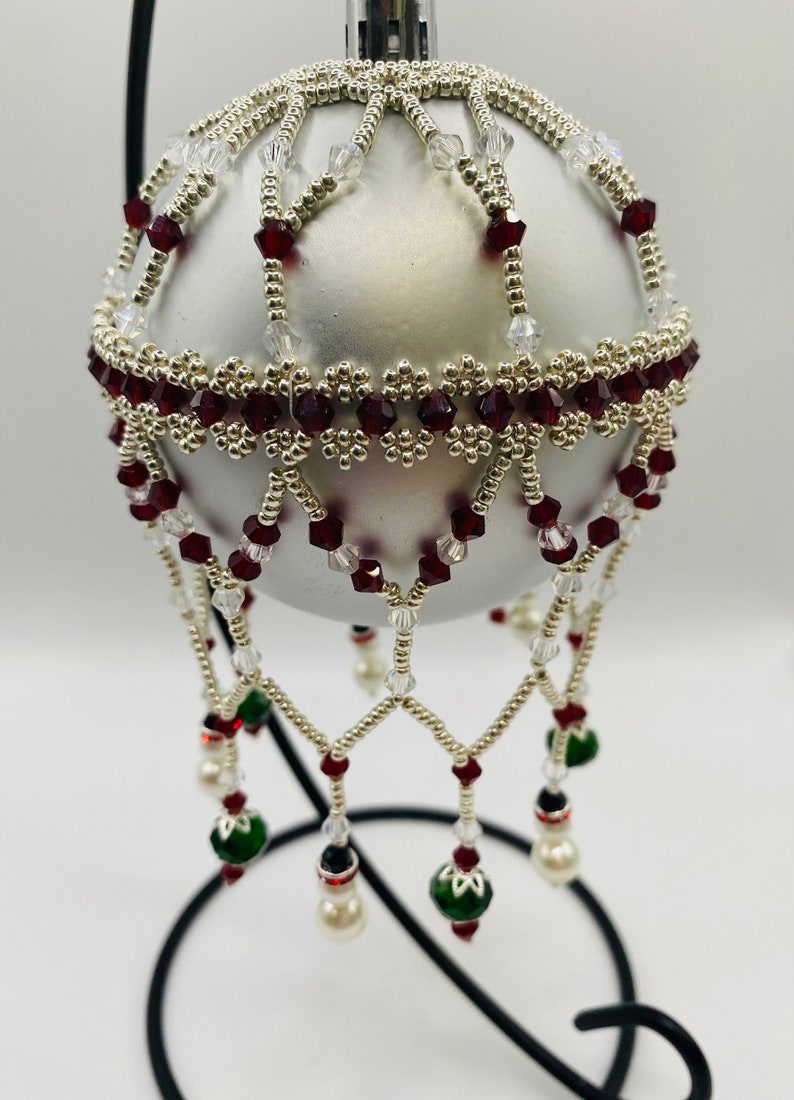 Christmas Belt Beaded Ornament Cover Pattern Beaded Bauble - Etsy Canada
