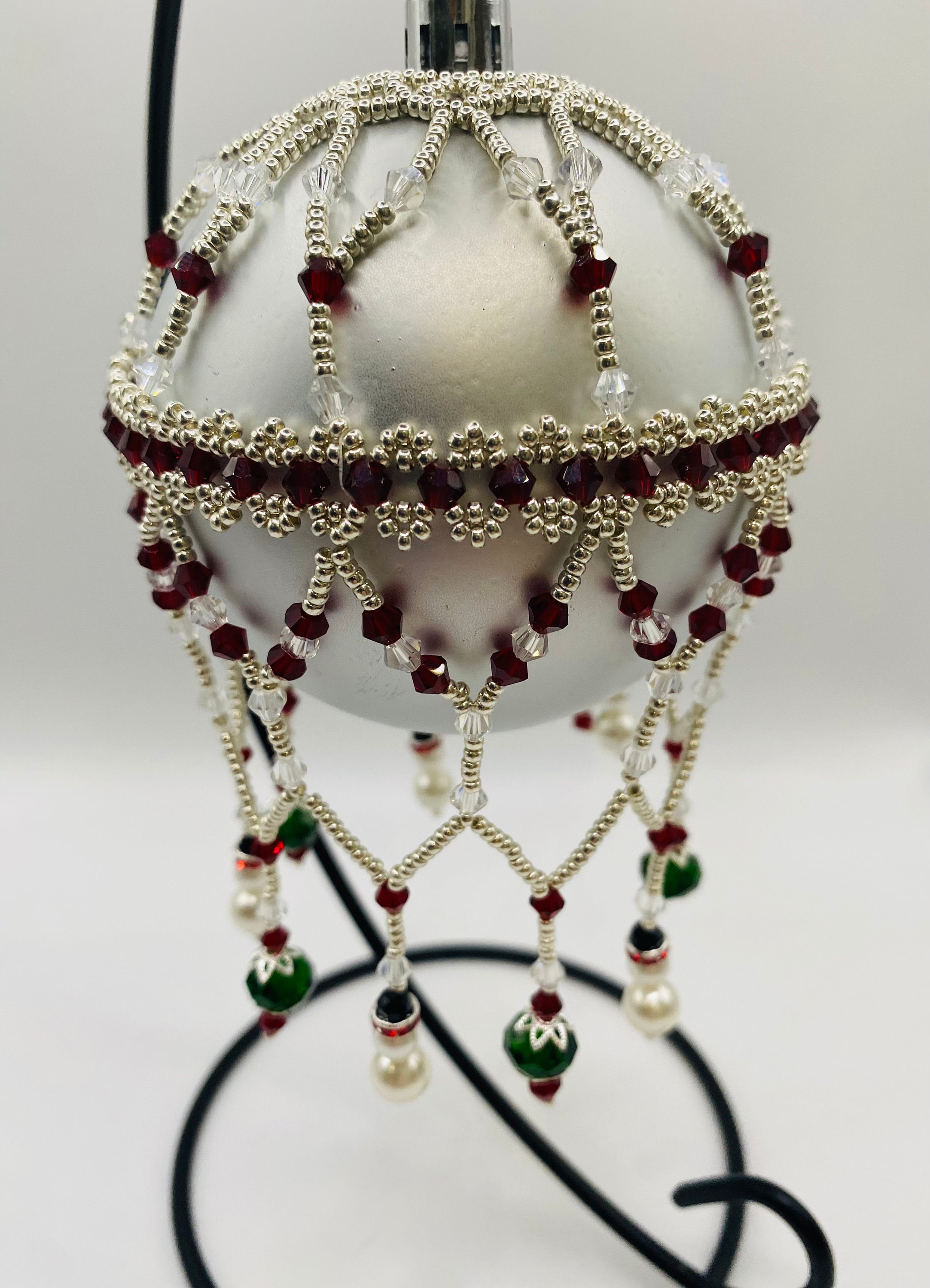 Christmas Belt Beaded Ornament Cover Pattern Beaded Bauble - Etsy Canada