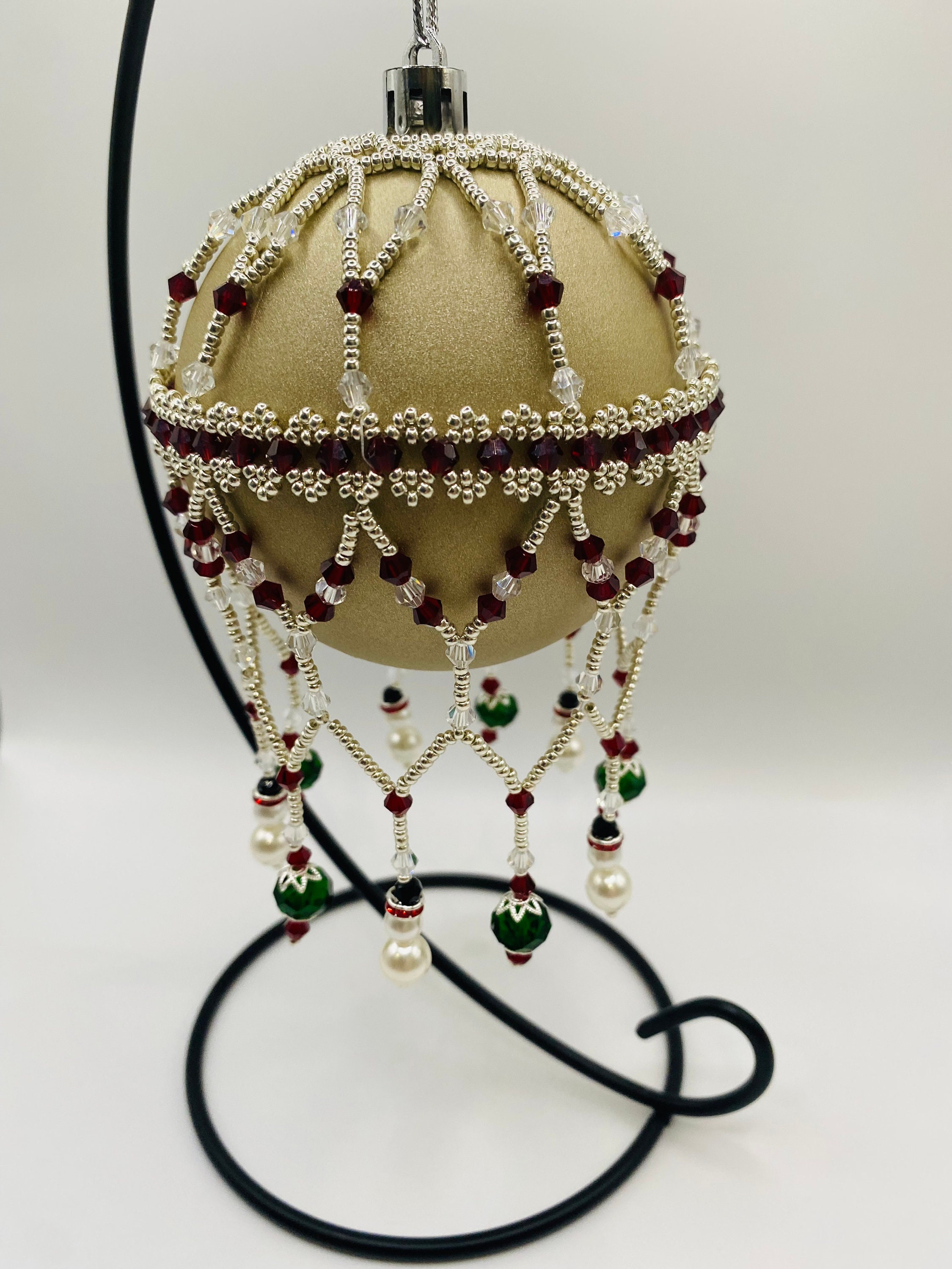 Christmas Belt Beaded Ornament Cover Pattern Beaded Bauble - Etsy Canada